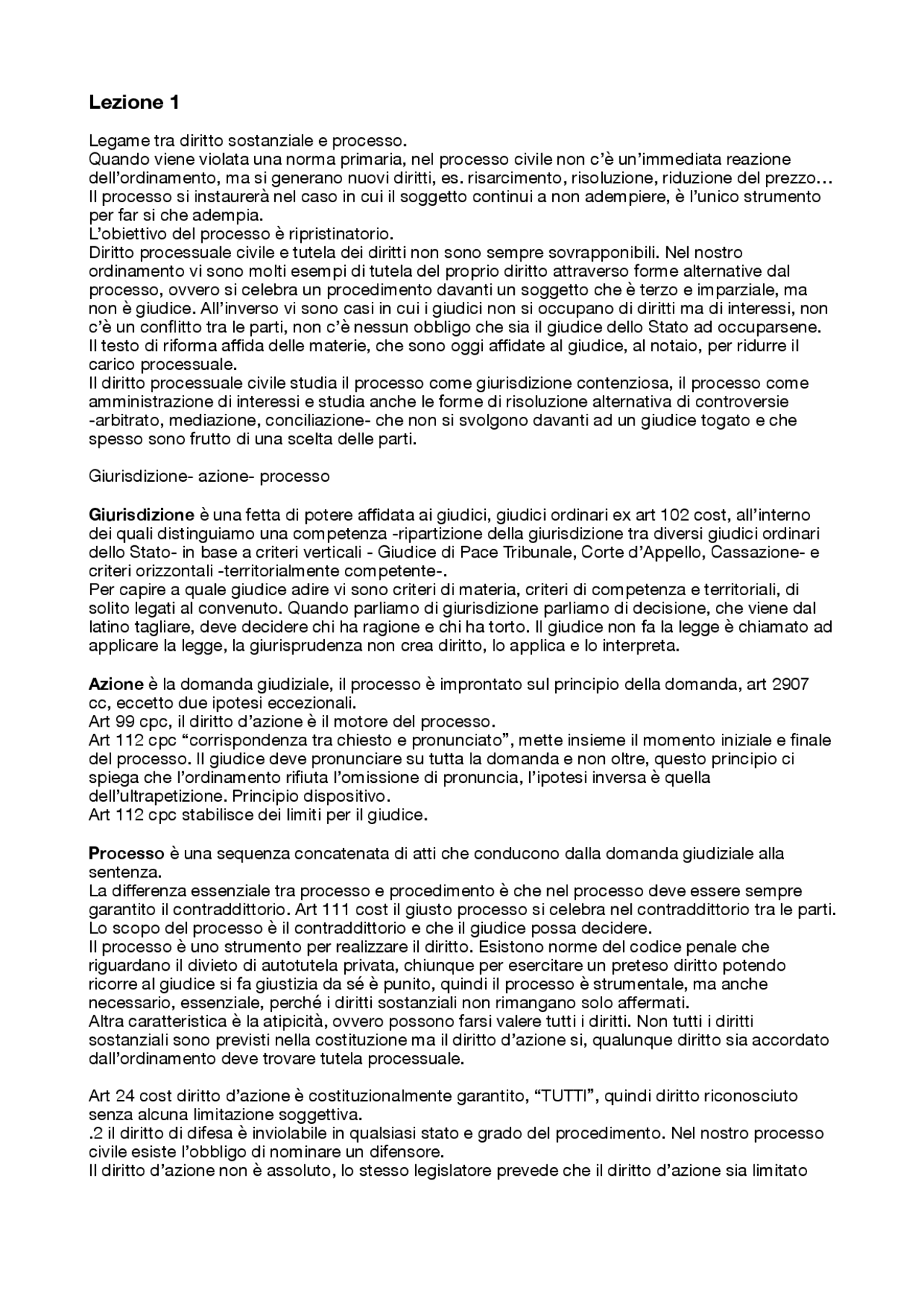 Introduzione Procedura Civile Appunti Di Diritto Processuale Civile