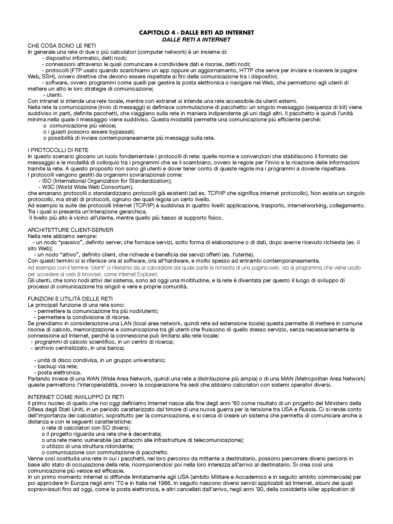 Informatica Umanistica Cap4 Appunti Di Elementi Di Informatica Docsity