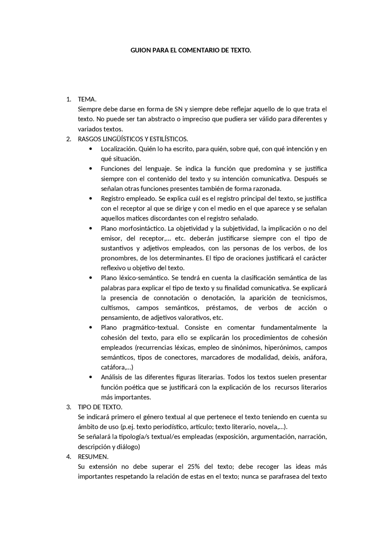 Guín para hacer un comentario de texto | Guías, Proyectos, Investigaciones de Lengua y ...