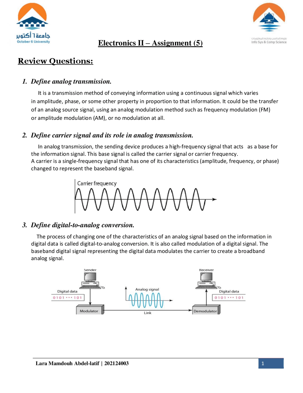 Data communication Questions (Assignment/Exercise) | Assignments Data Communication Systems and ...