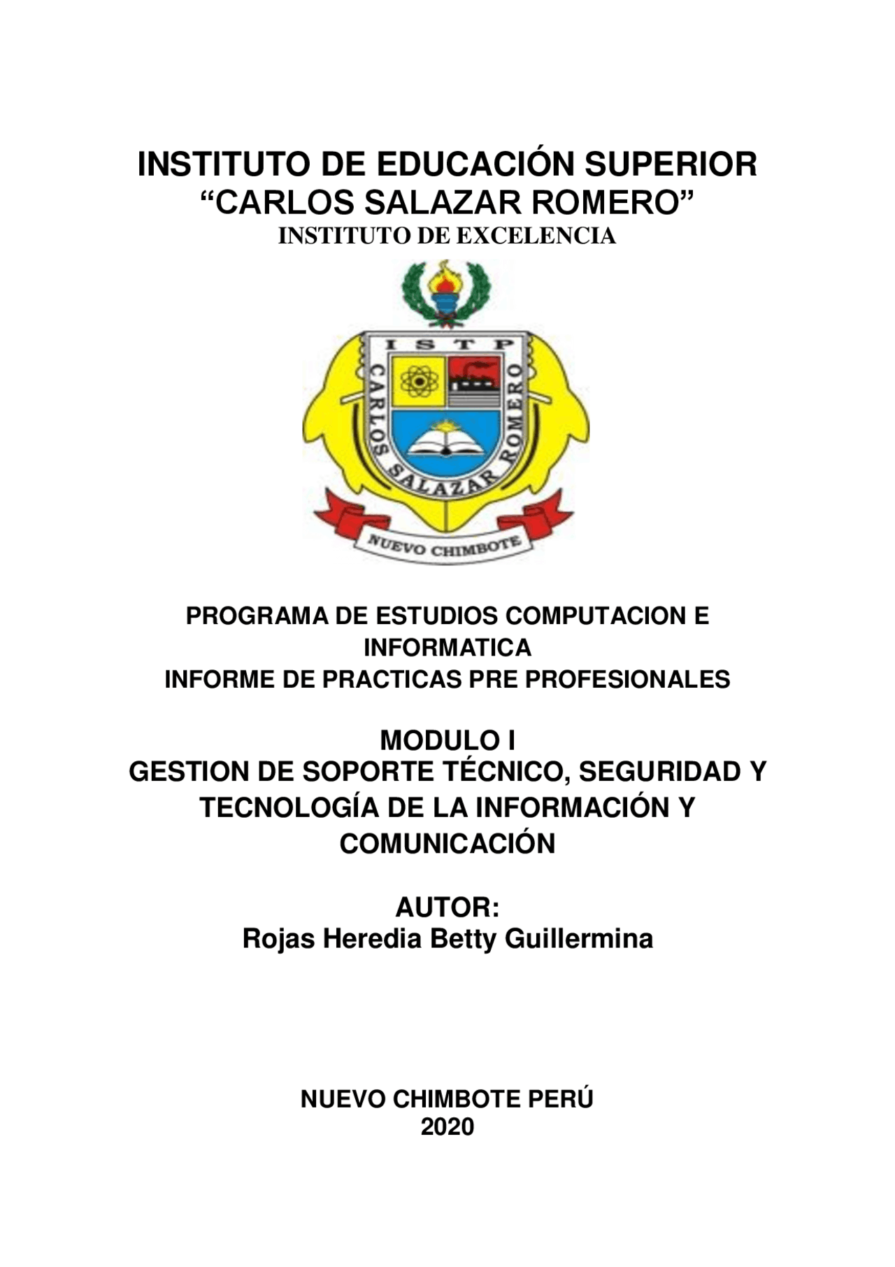 Informe De Practica Modulo I Computación E Informática Tesis De