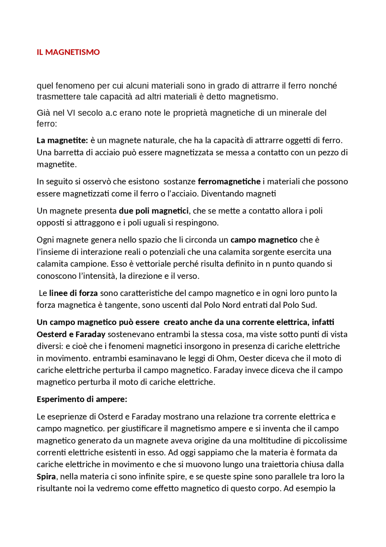 Il magnetismo in fisica | Appunti di Fisica | Docsity