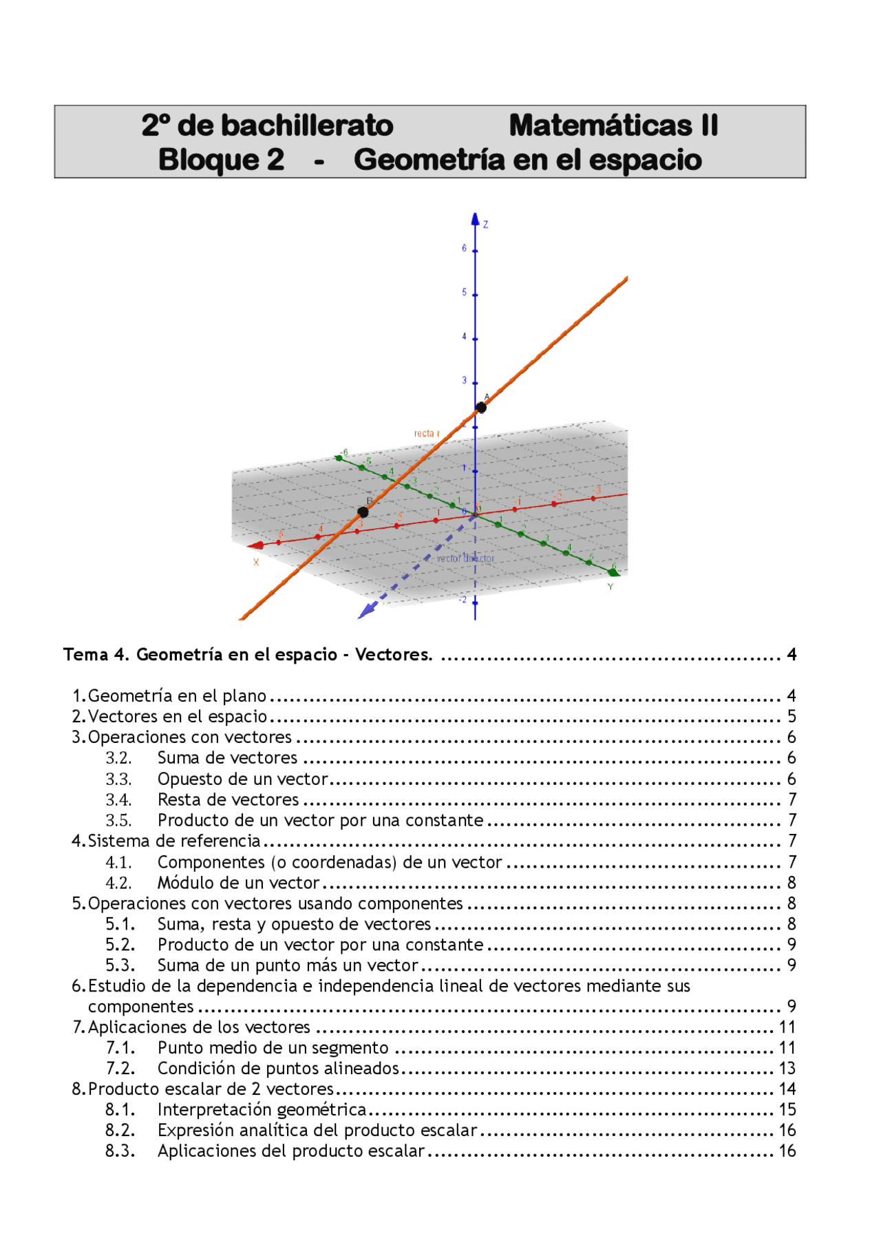 Matemáticas en el espacio | Apuntes de Matemáticas | Docsity