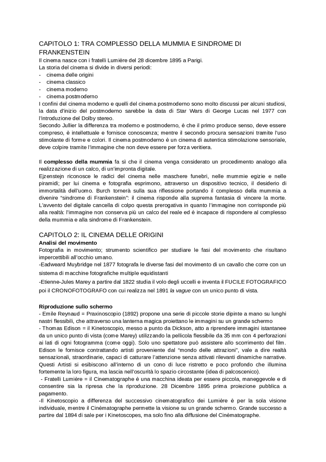 Schema Delle Lezioni Di Storia E Critica Del Cinema Parte 1 Schemi E