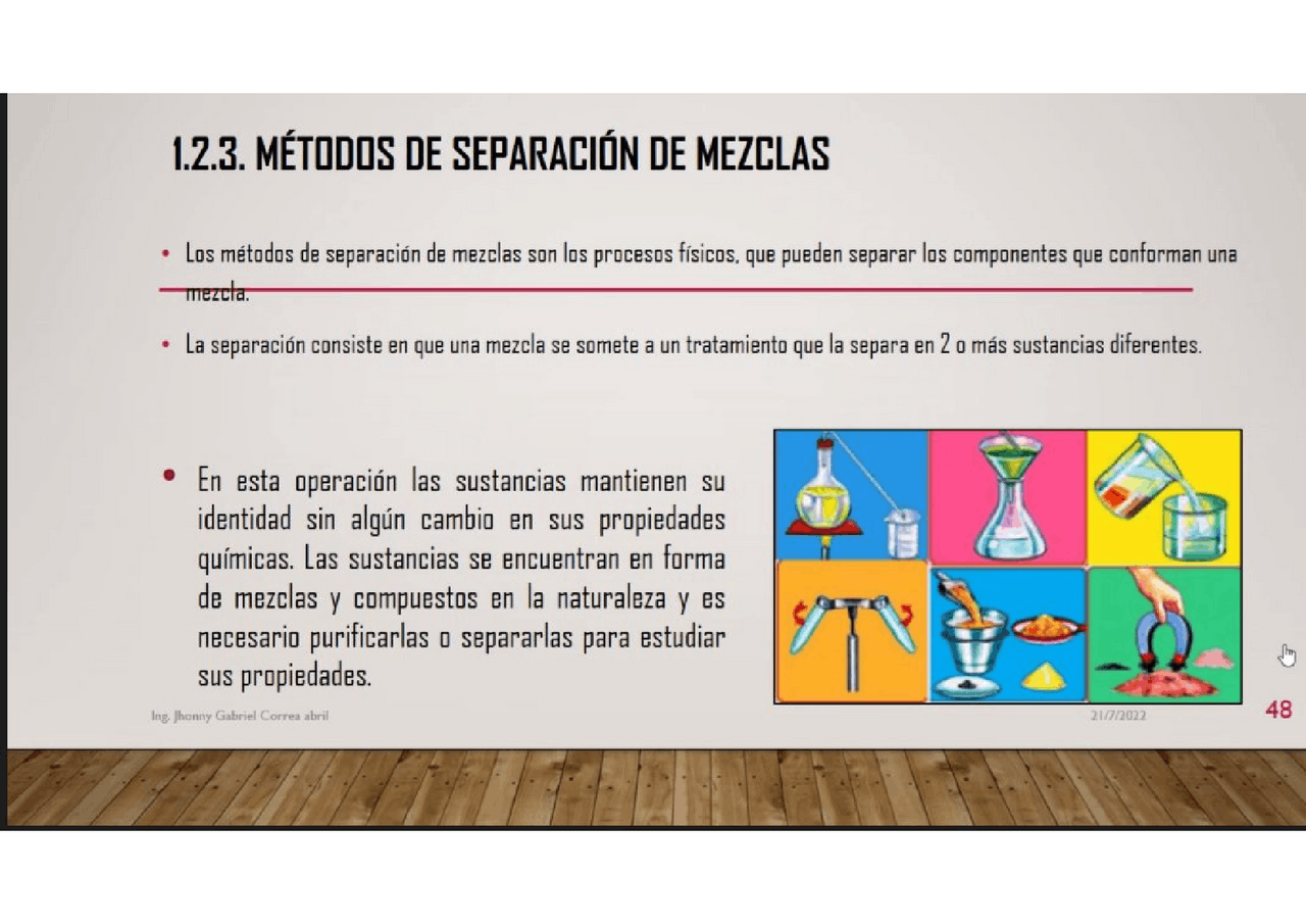 Metodos De Separación De Sustancias Diapositivas De Química Docsity