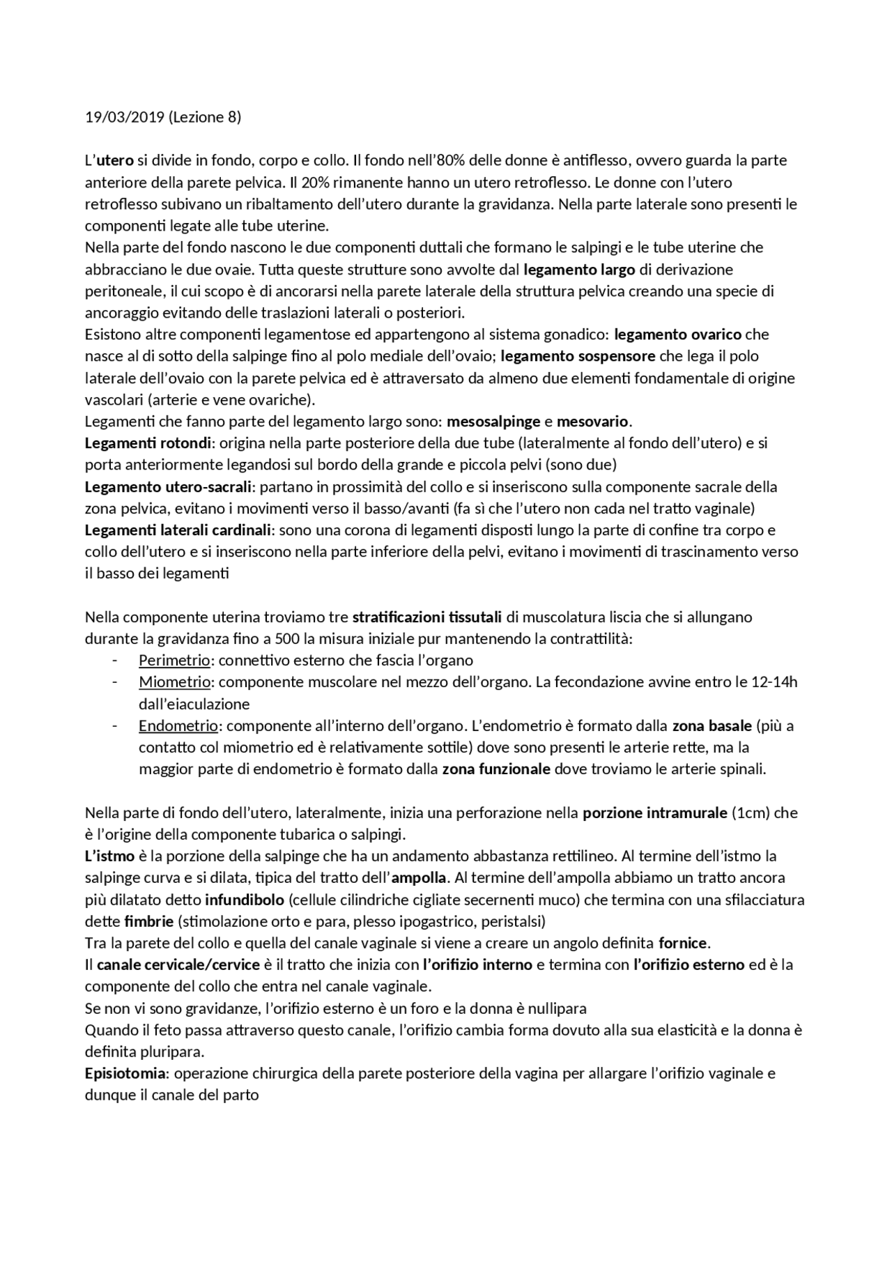 Lezioni Appunti Anatomia Umana Appunti Di Anatomia Docsity
