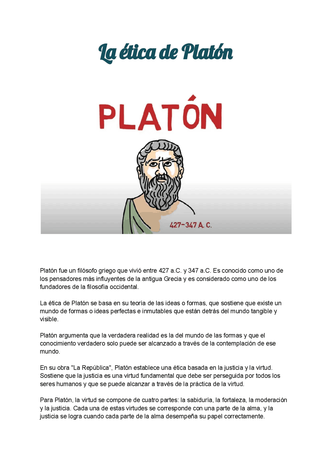 Resumen sobre La ética de Platón | Apuntes de Historia de la Filosofía ...