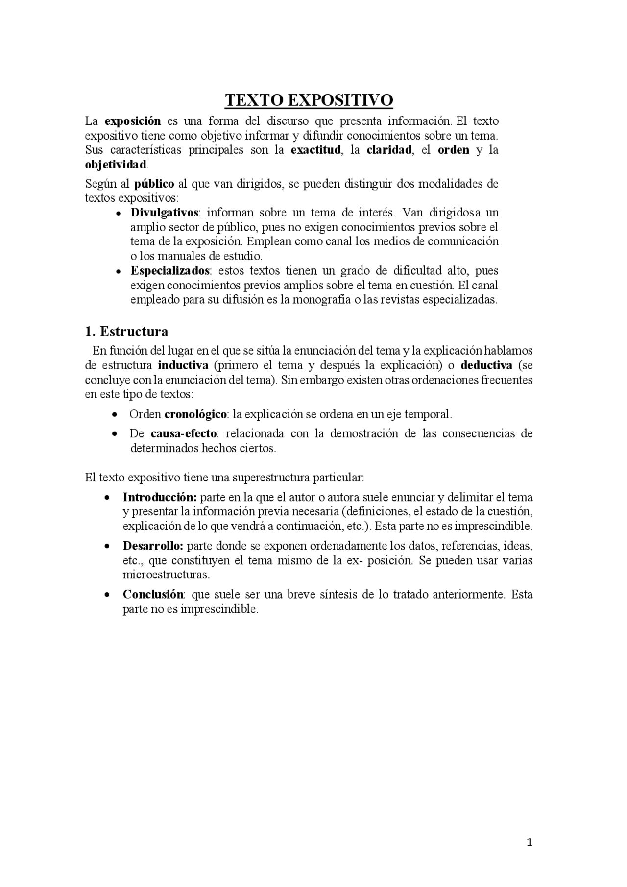 Teoría Texto Expositivo Ejercicios De Lengua Y Literatura Docsity