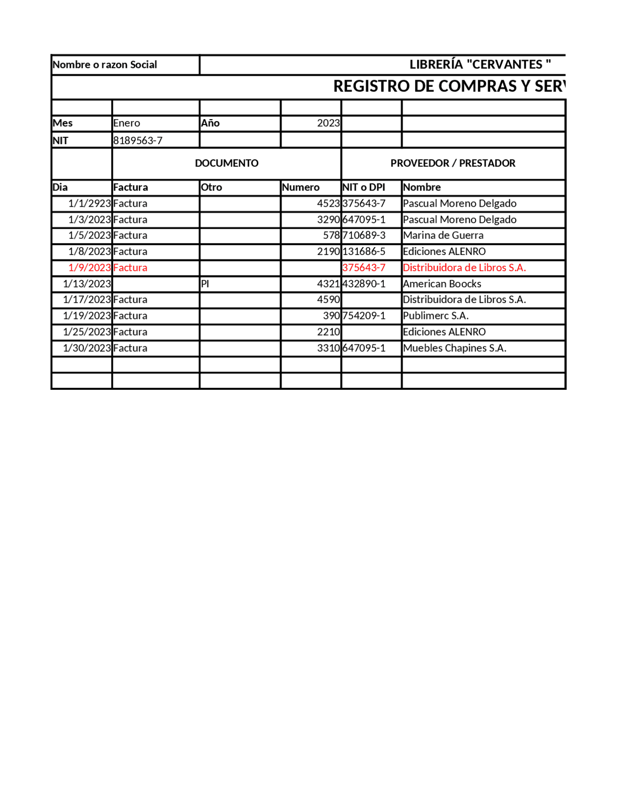 Libro de compras y ventas | Ejercicios de Economía | Docsity