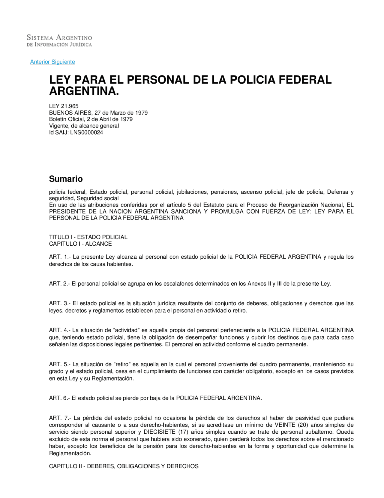 Ley reglamentaria de PFA | Transcripciones de Derecho | Docsity