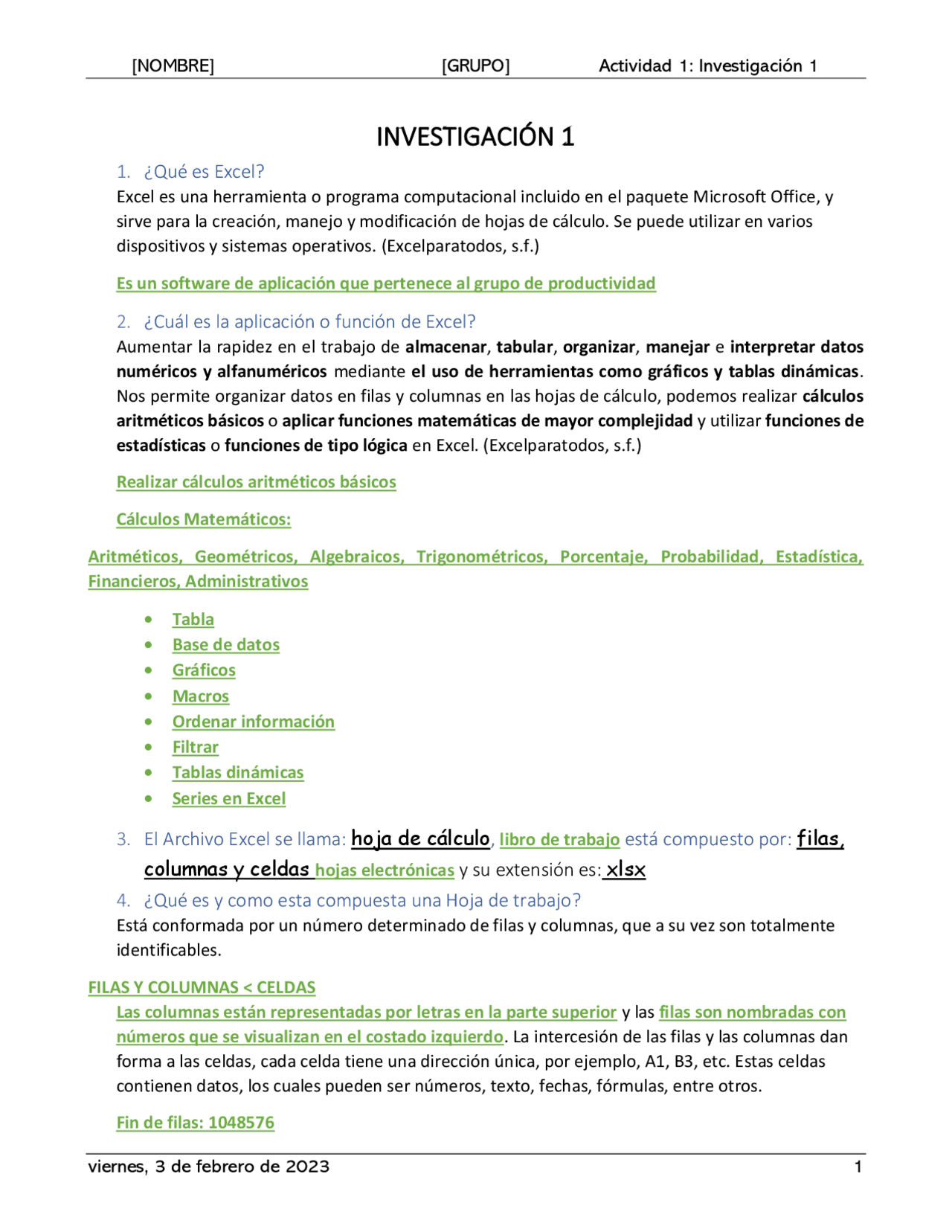 Actividad 1 Investigación 1 Computacion 2 Limpio Resúmenes De