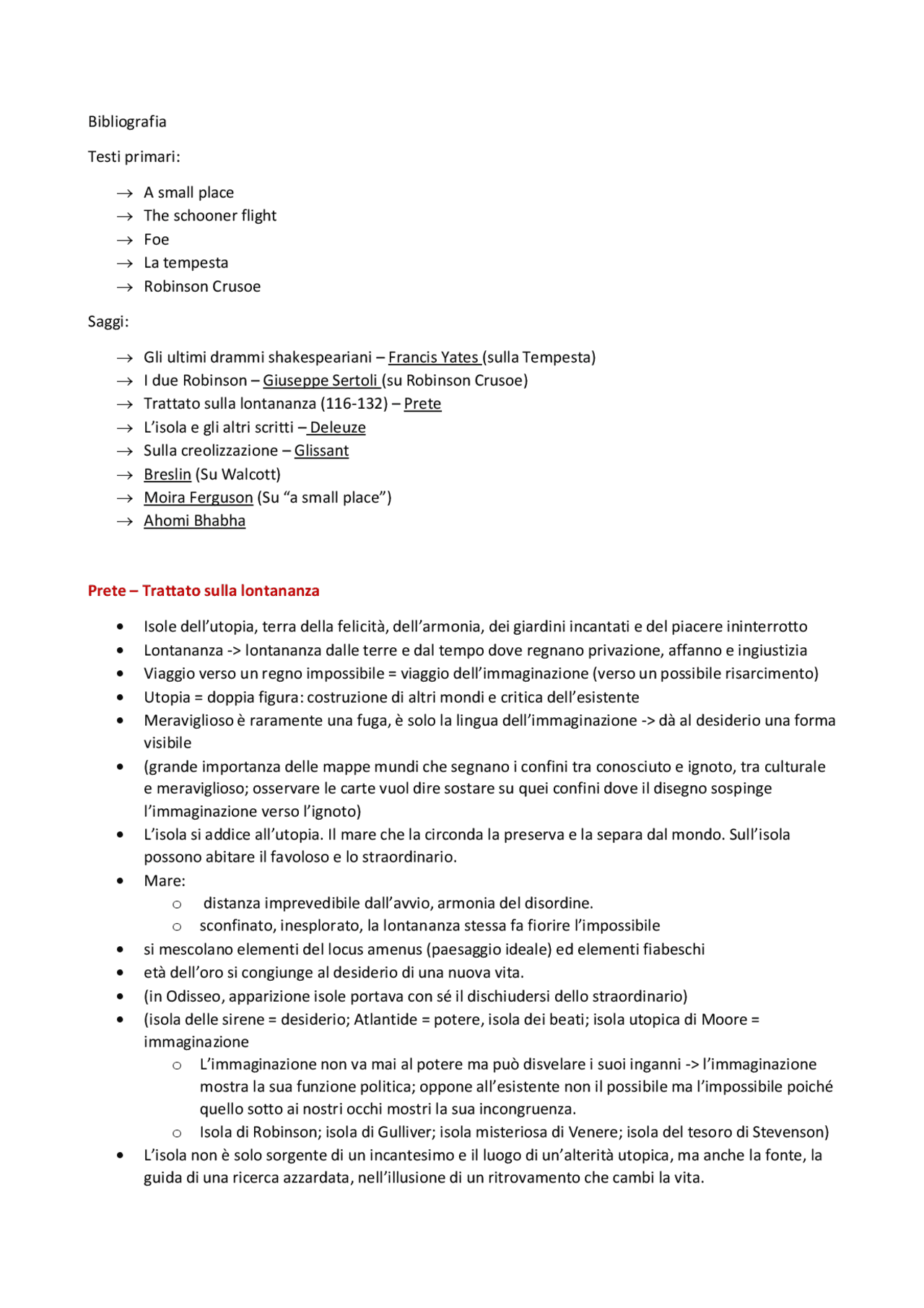 Appunti di letteratura inglese (postcoloniale) Fazzini | Appunti di Letteratura Inglese | Docsity