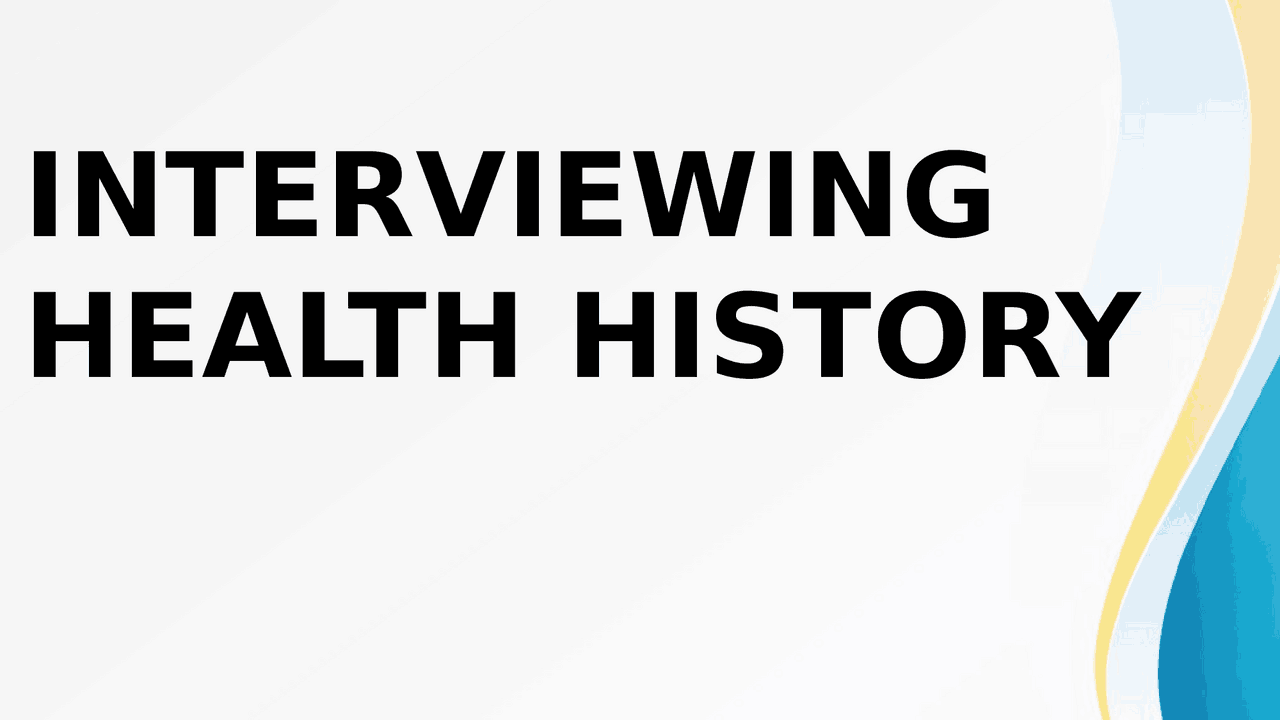 Interviewing Health History | Study Guides, Projects, Research Medical ...