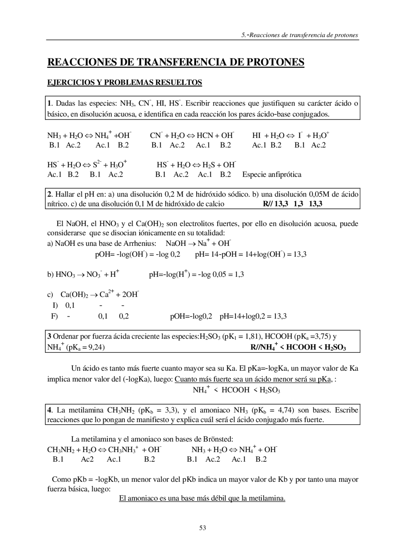 Acido Base Para Realizar Ejercicios De Química Docsity