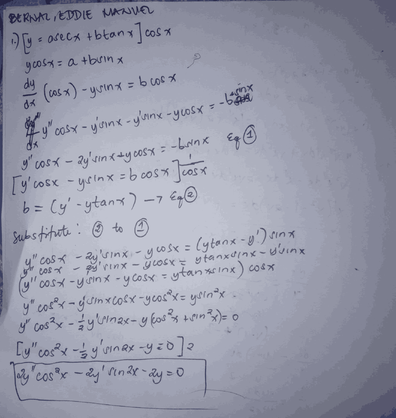 The great idea of students | Summaries Differential Equations | Docsity