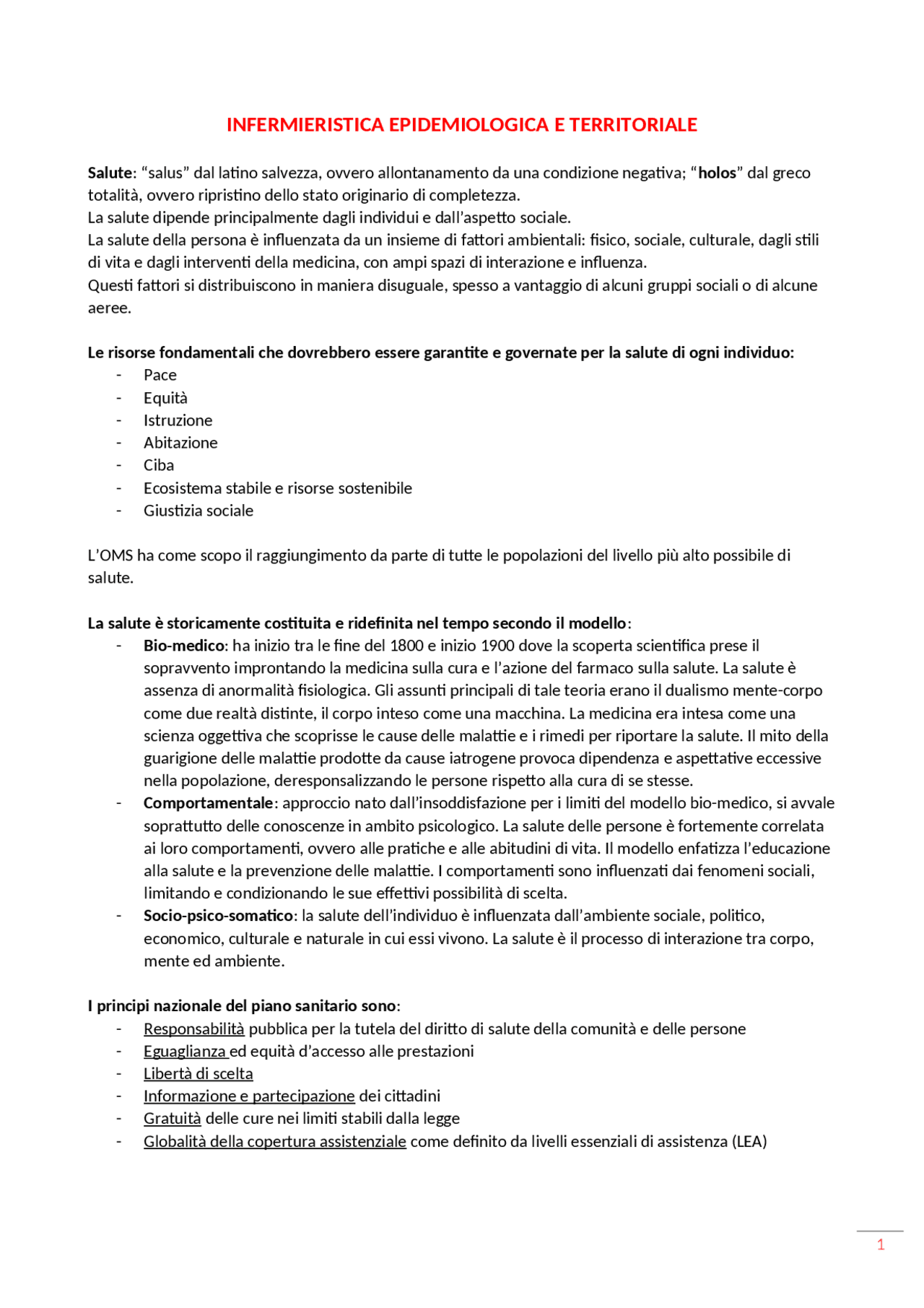 Appunti completi infermieristica epidemiologica e territoriale ...