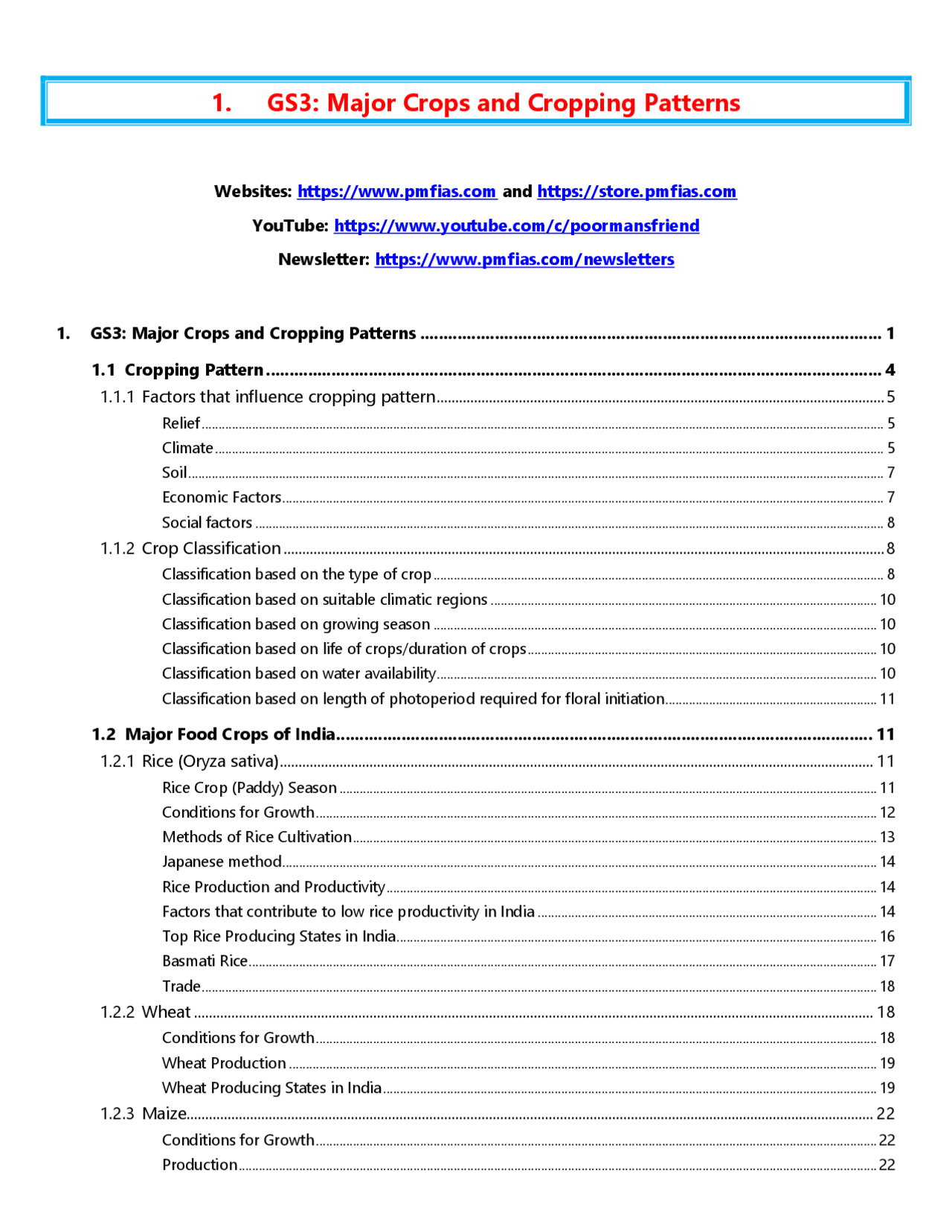 Agriculture notes crops | Schemes and Mind Maps Agricultural economics ...