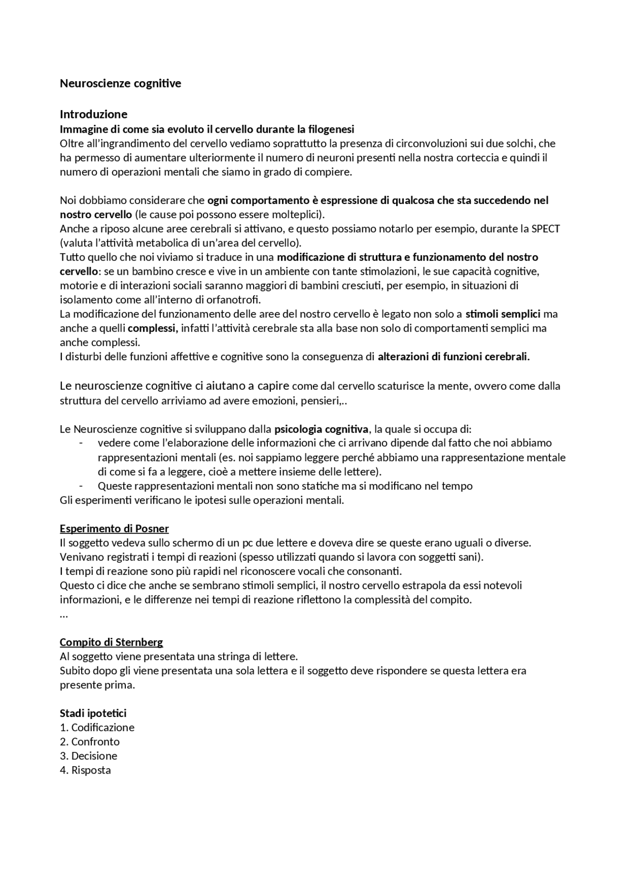 Appunti Completi Di Tutte Le Lezione Di Neuroscienze Prof Leggio