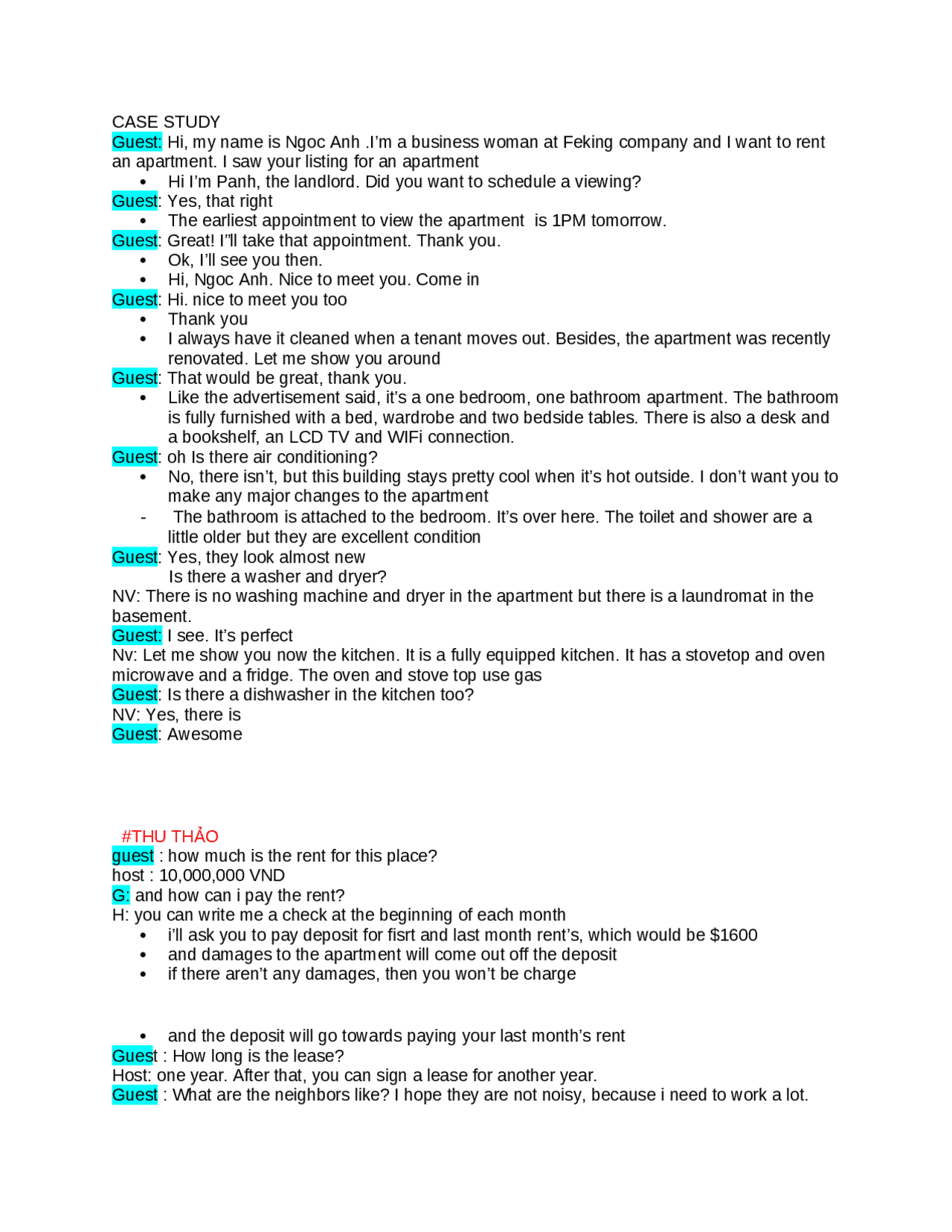 Case study unit 4 business partner | Study notes Business English | Docsity
