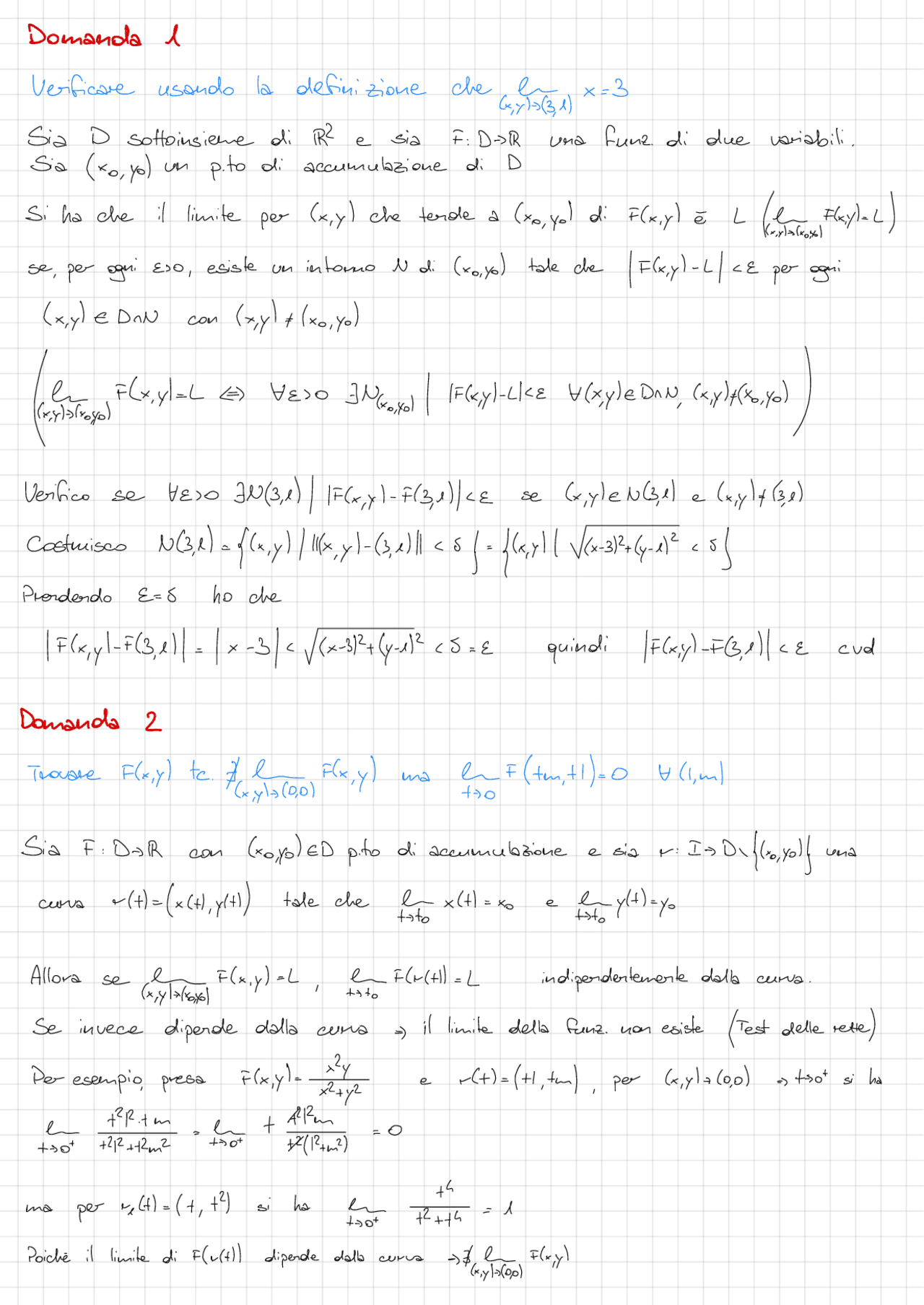 Matematica: funzioni di due variabili e teoremi di ottimizzazione | Appunti di Analisi ...