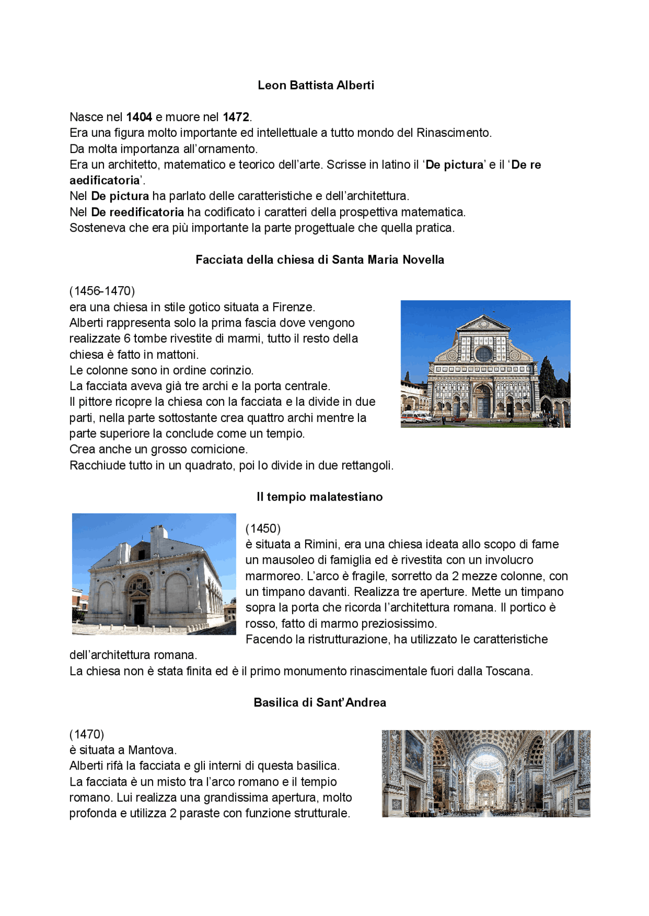 Leon Battista Alberti e Piero della Francesca | Schemi e mappe ...