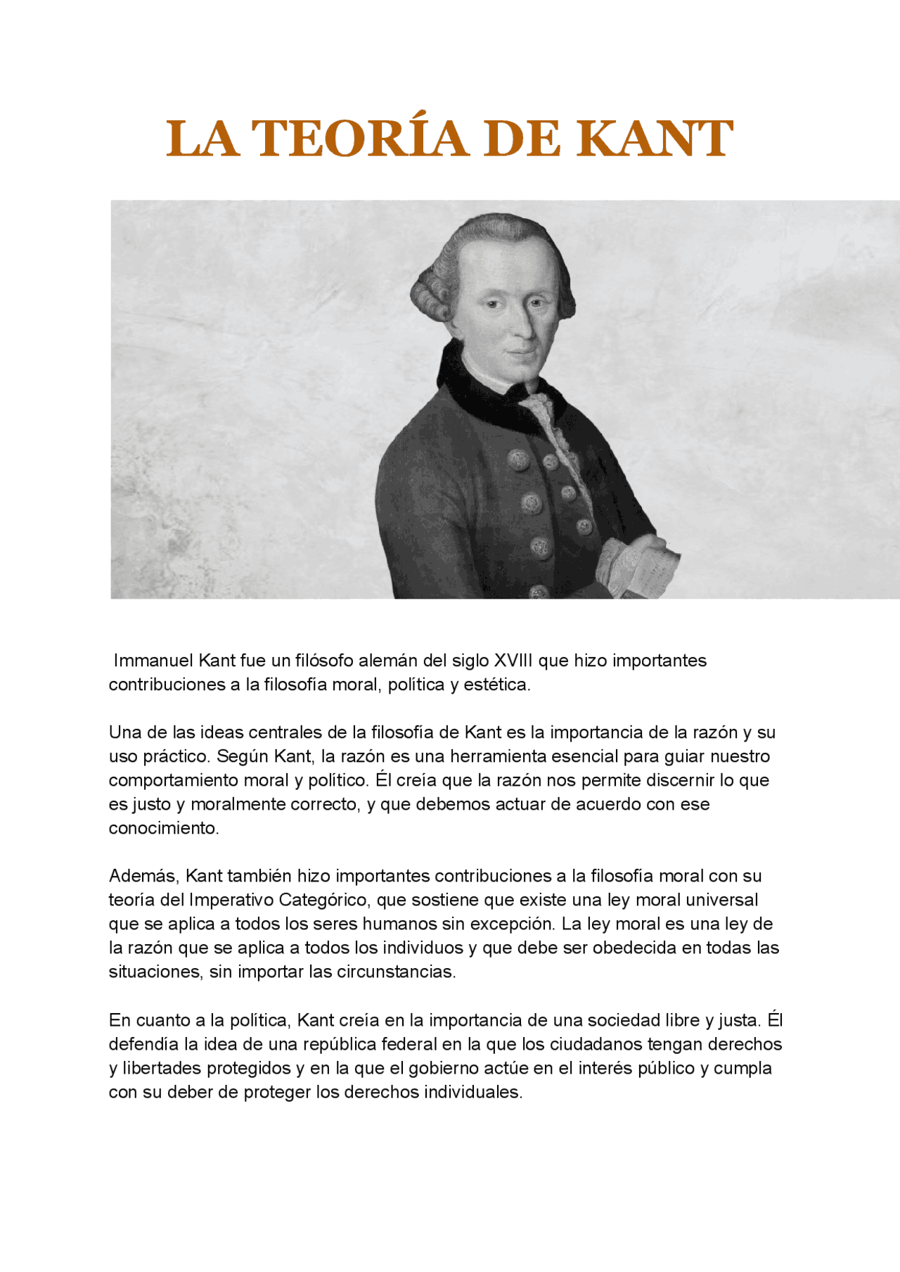 Teoría De Kant Para Evau Apuntes De Historia De La Filosofía Docsity