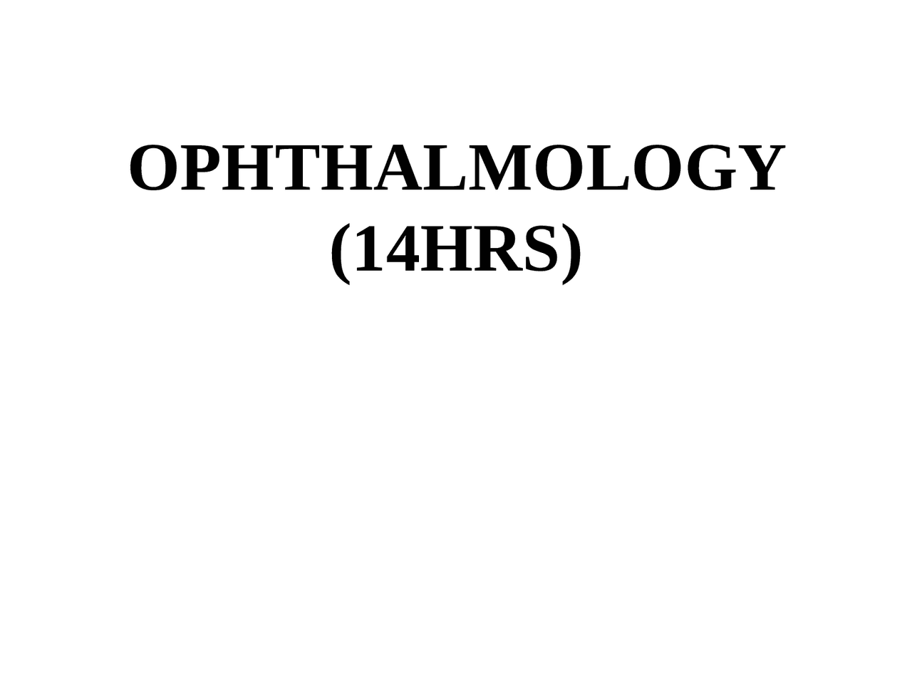 Nursing-Ophthalmology | Exams Nursing | Docsity