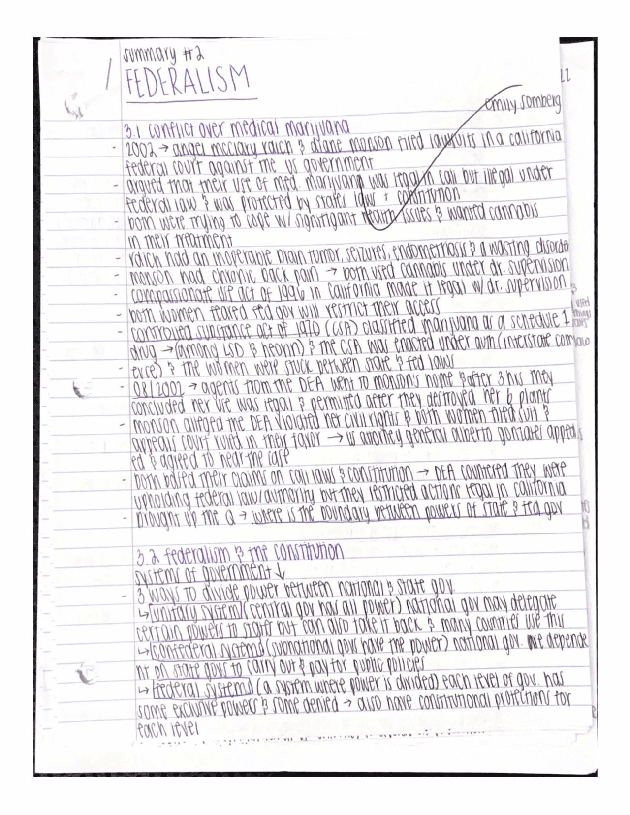 Ap Government Federalism Summaries Lecture Notes Geography Docsity