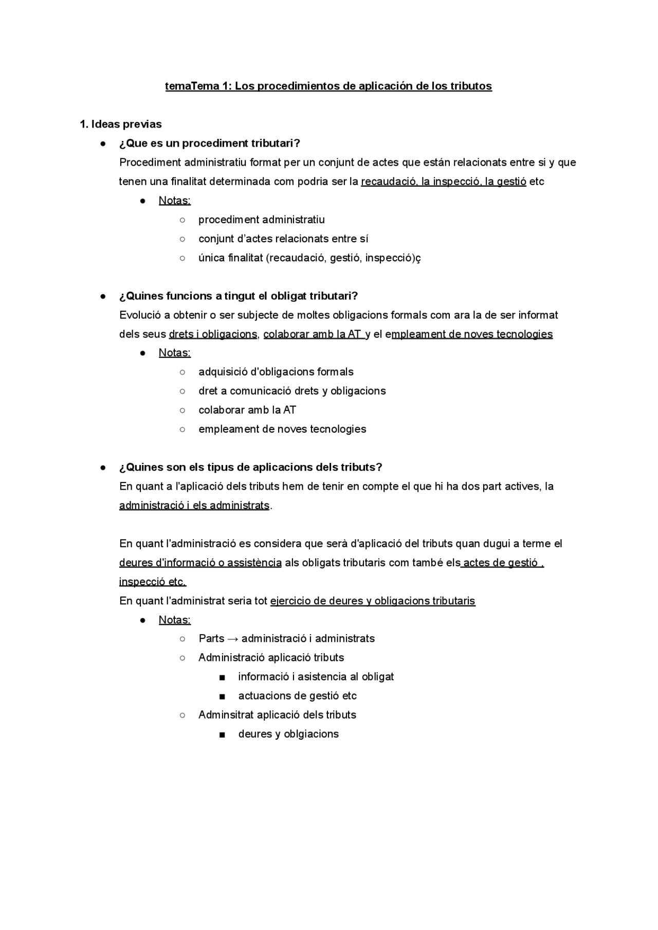 Apuntes Procedimientos Tributarios Apuntes De Derecho Financiero Y