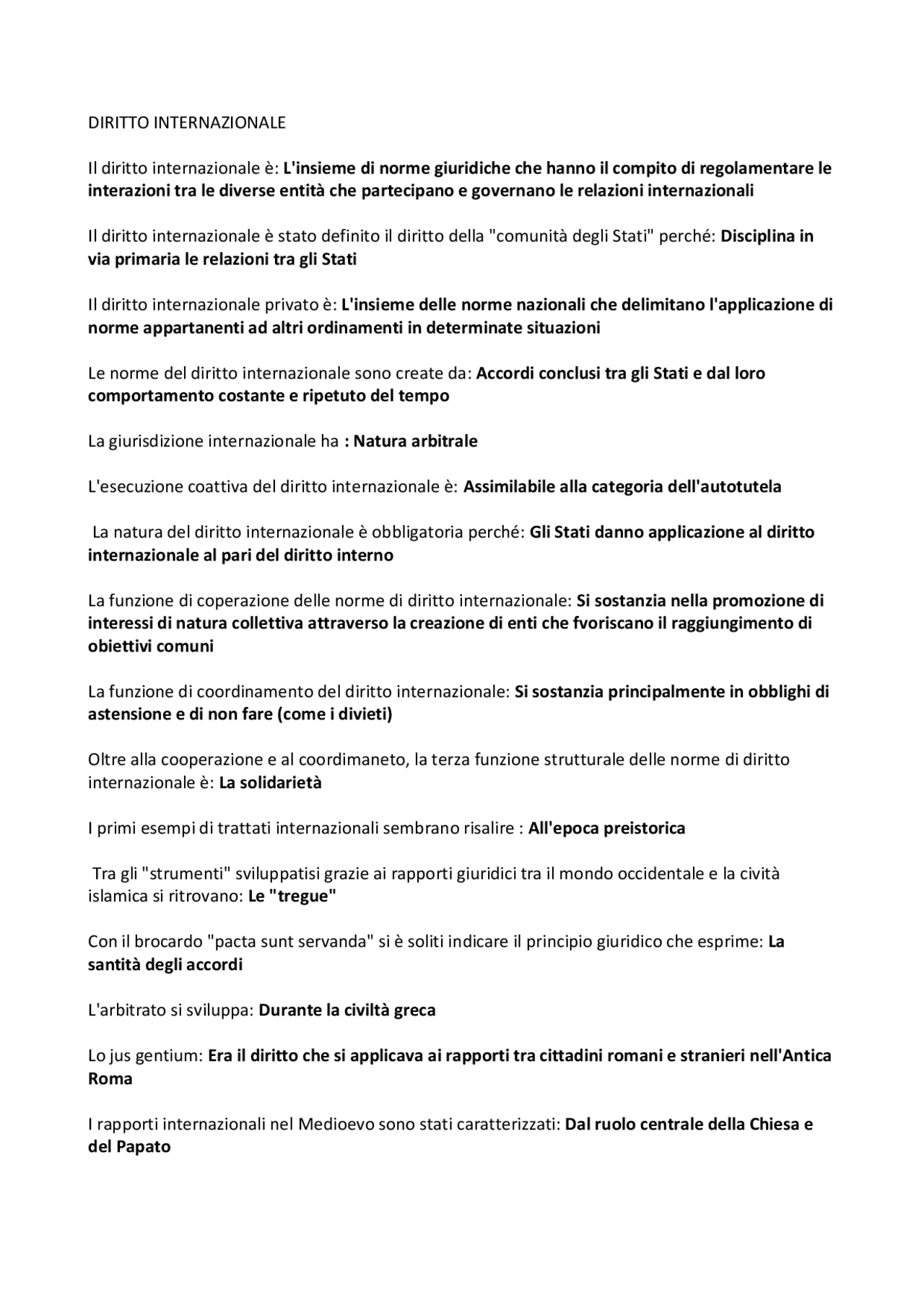 Diritto Internazionale L36 Scienze Politiche Mercatorum Prove Desame