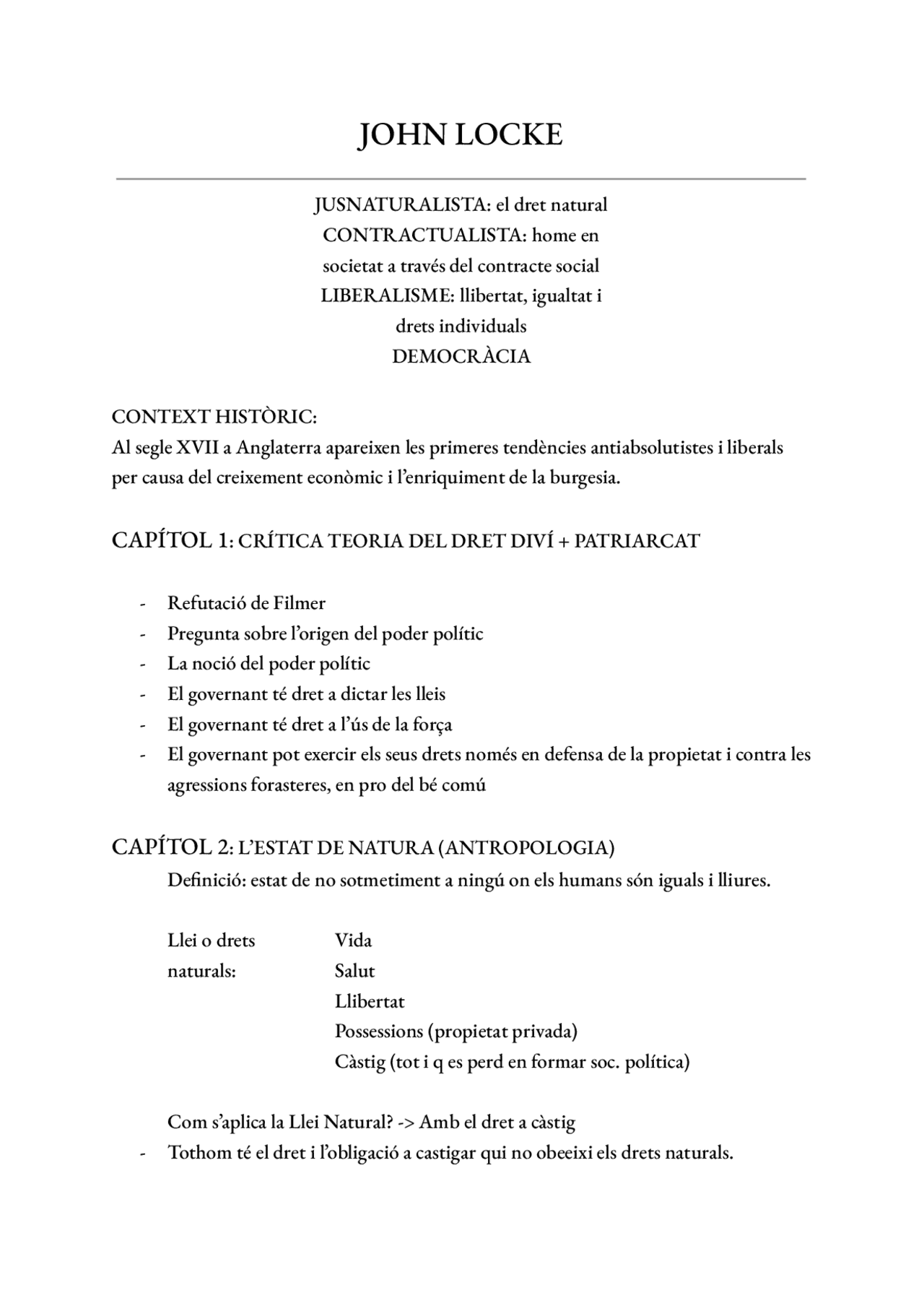 Resum Sobre John Locke Selectivitat Esquemas Y Mapas Conceptuales