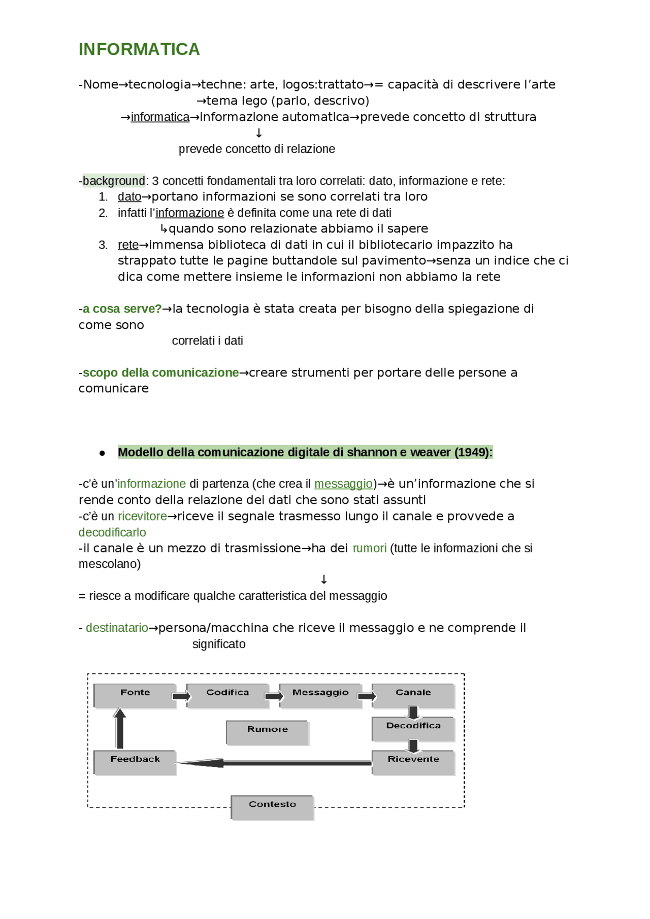 Fondamenti di informatica parte 1 (voto esame: 28/30) | Schemi e mappe concettuali di Fondamenti ...