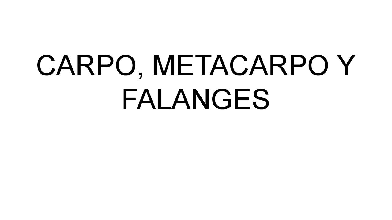 carpo, metacarpo y falanges | Esquemas y mapas conceptuales de Anatomía | Docsity