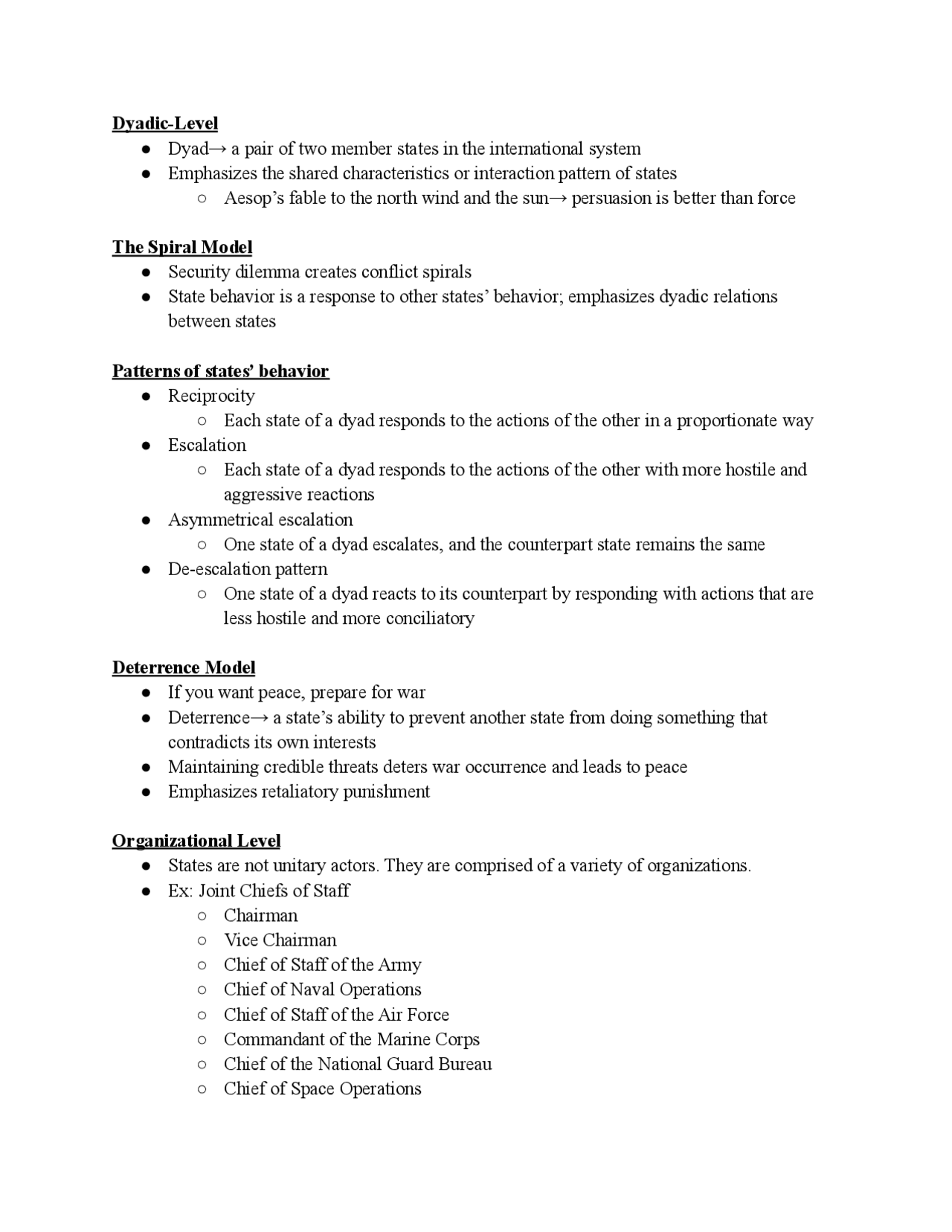 Levels of Analysis Framework | Lecture notes International Relations ...