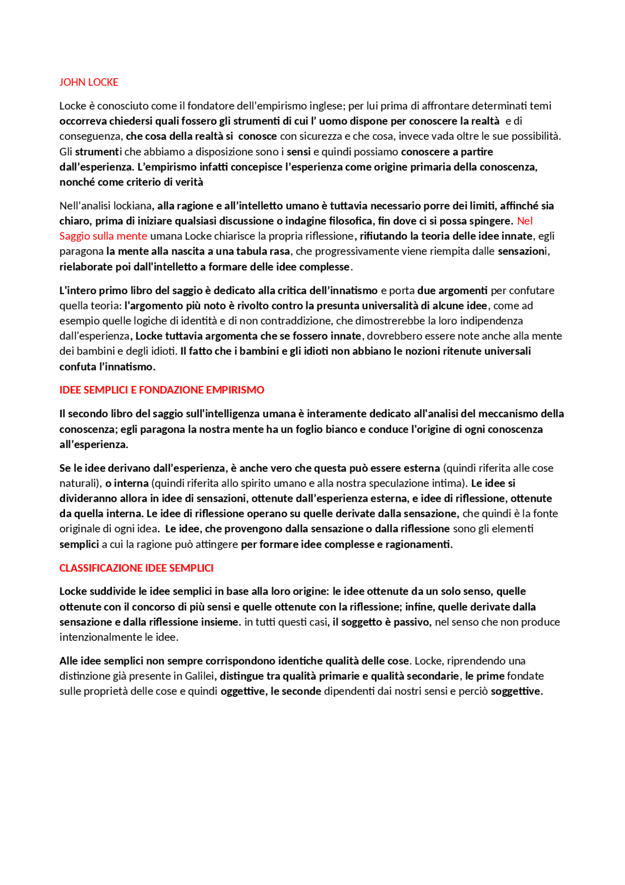 appunti vari filosofia e italiano | Summaries Philosophy | Docsity