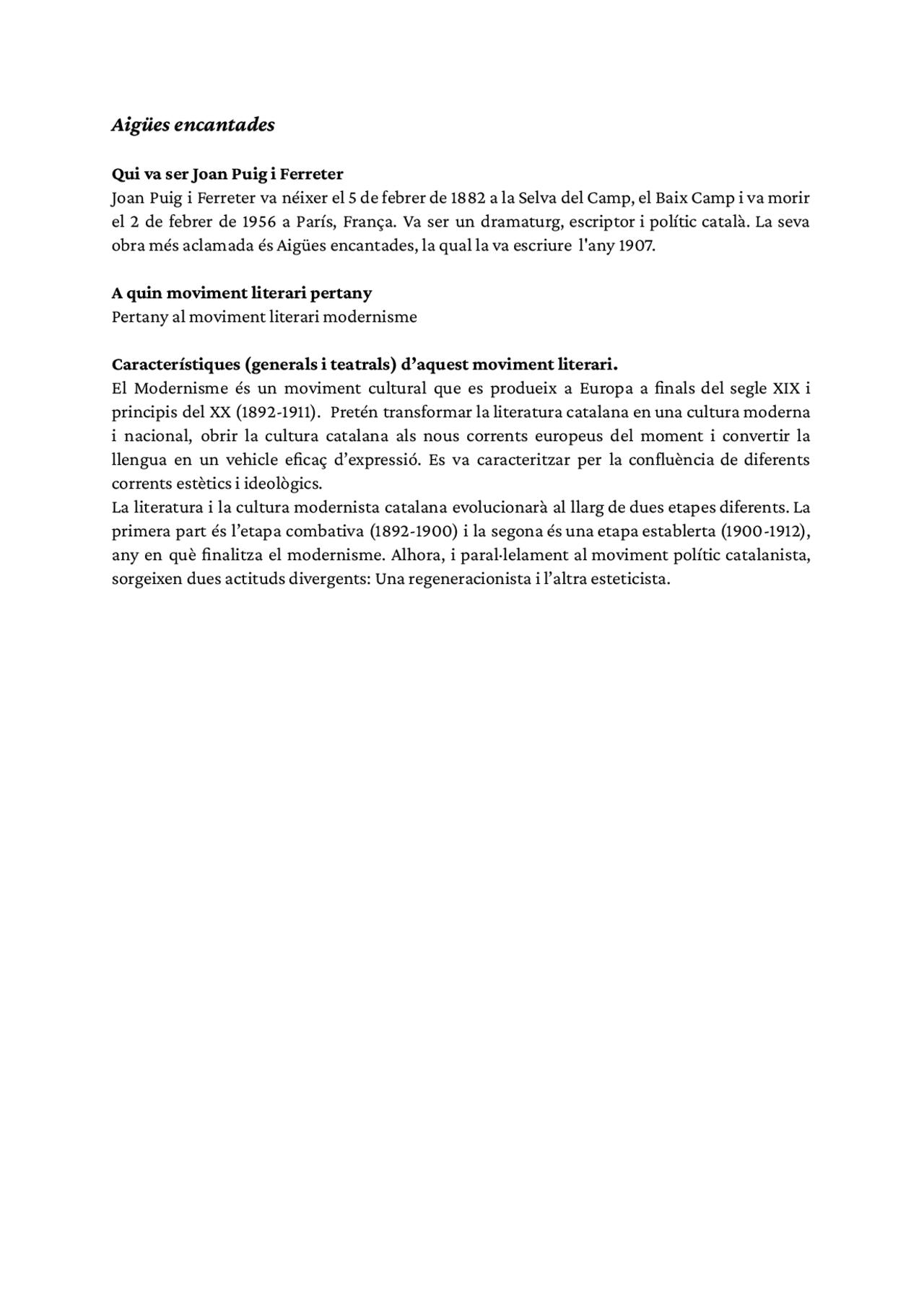 Preguntes Inicials Daigües Encantades Ejercicios De Catalán Docsity