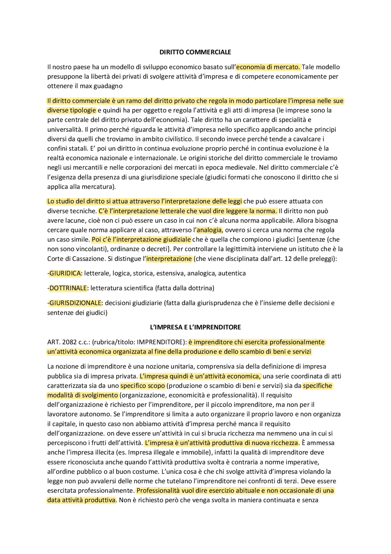 Riassunti Ogni Argomento Diritto Commerciale Appunti Di Diritto