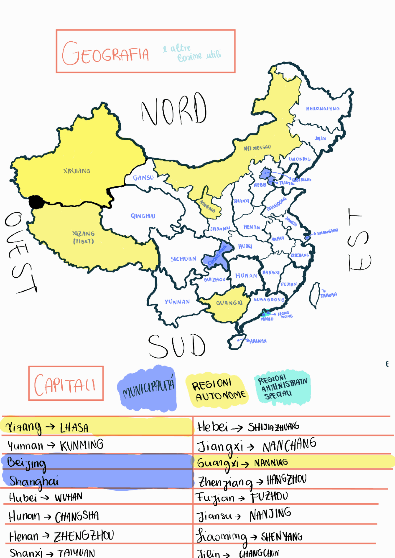 Geografia Della Cina Schemi E Mappe Concettuali Di Storia Cinese