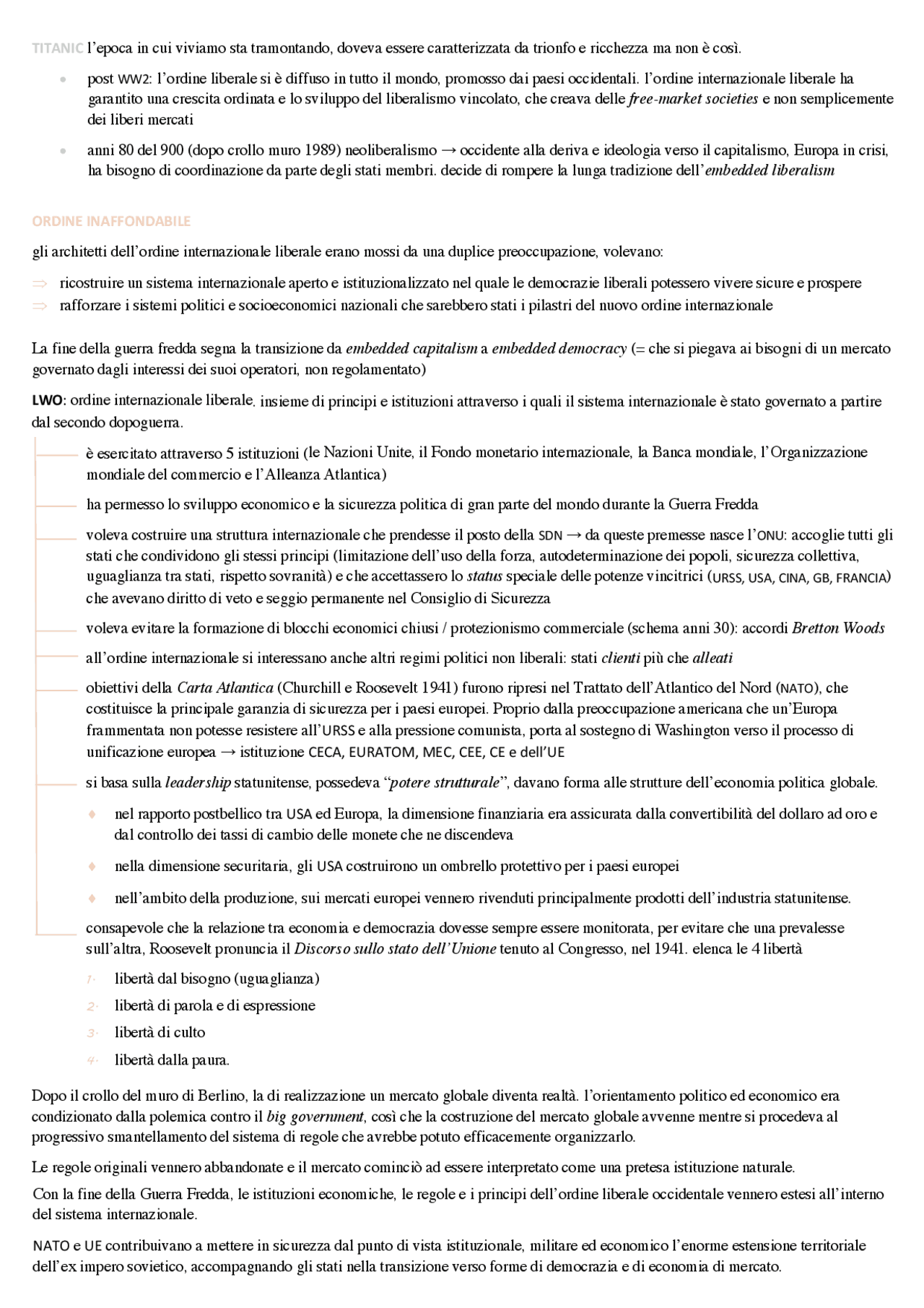 Libro Titanic, naufragio o cambio di rotta per l'ordine liberale | Schemi e mappe concettuali di ...