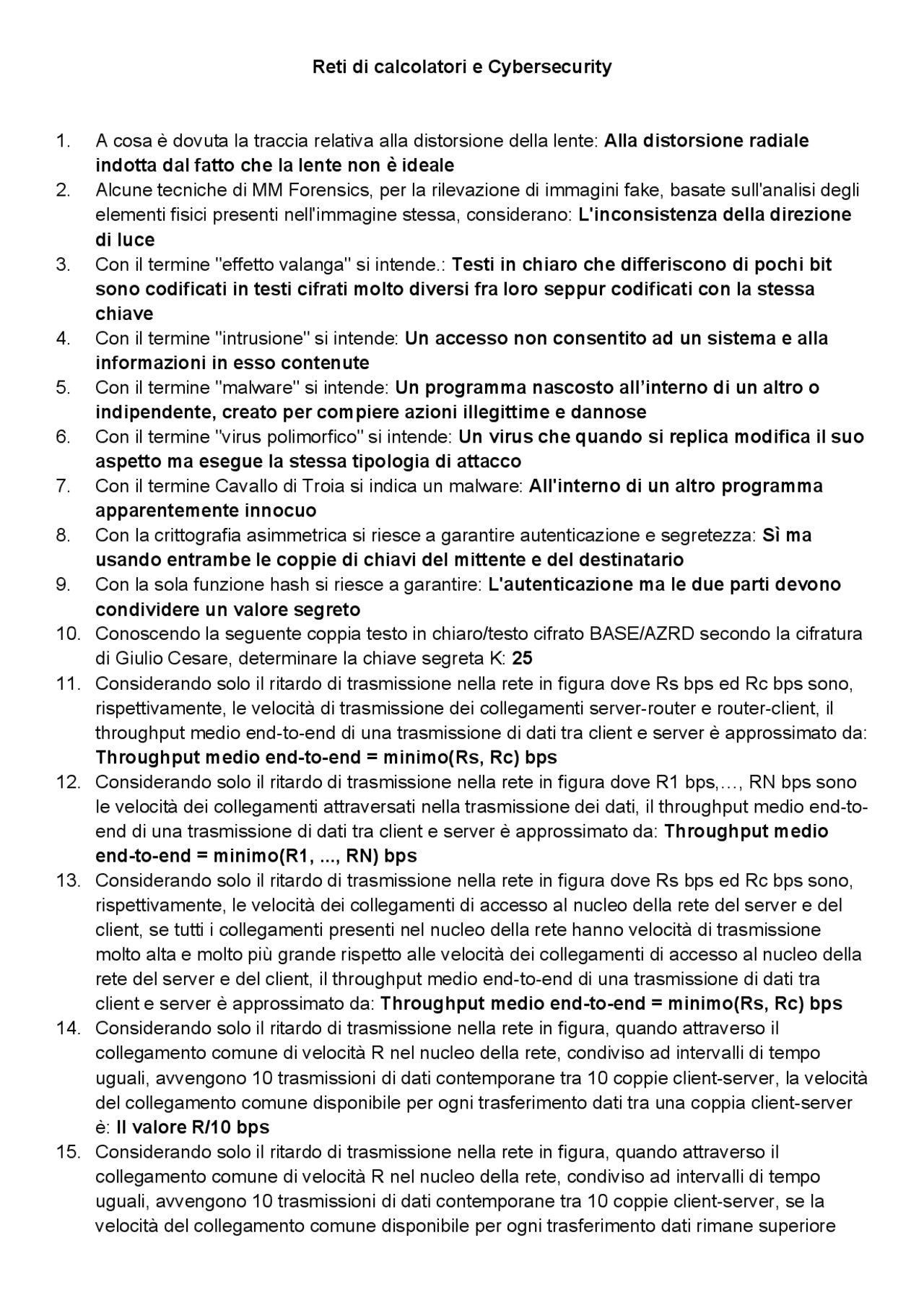 Paniere PEGASO Reti di calcolatori e Cyber-Ordine alfabetico ...