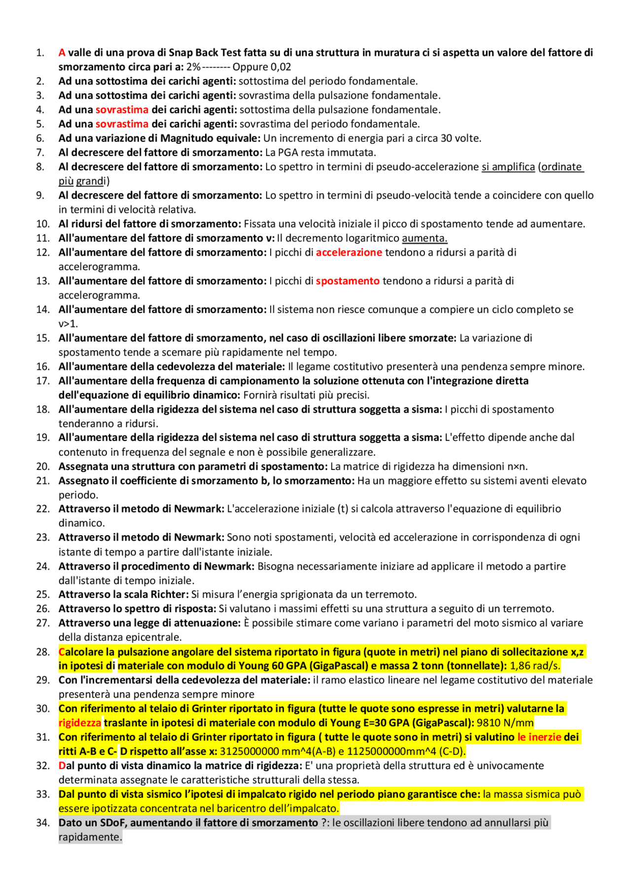 Strutture In Zona Sismica Ingegneria Della Sicurezza Pegaso Prove