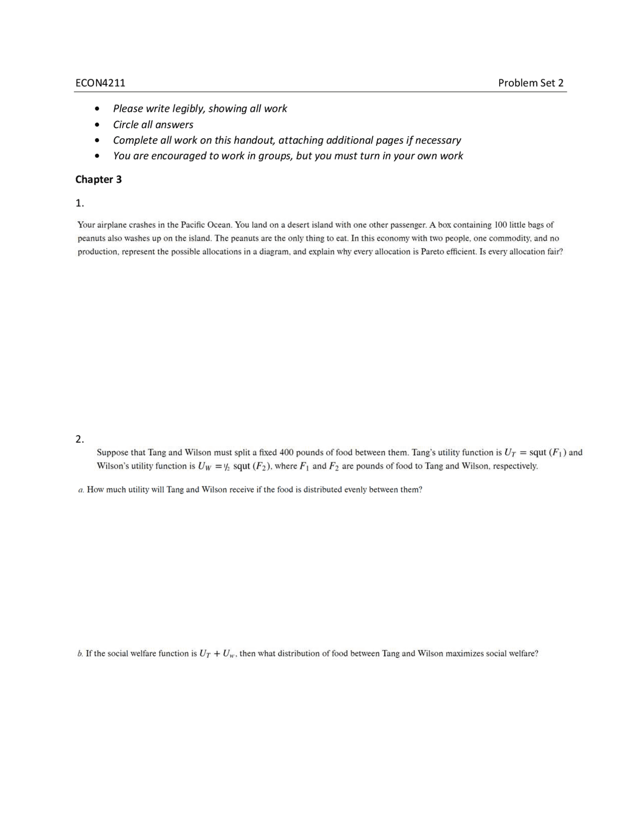 ECON 4221 Homework Problem Set 2 - Spring 2023 | Assignments Macroeconomics | Docsity