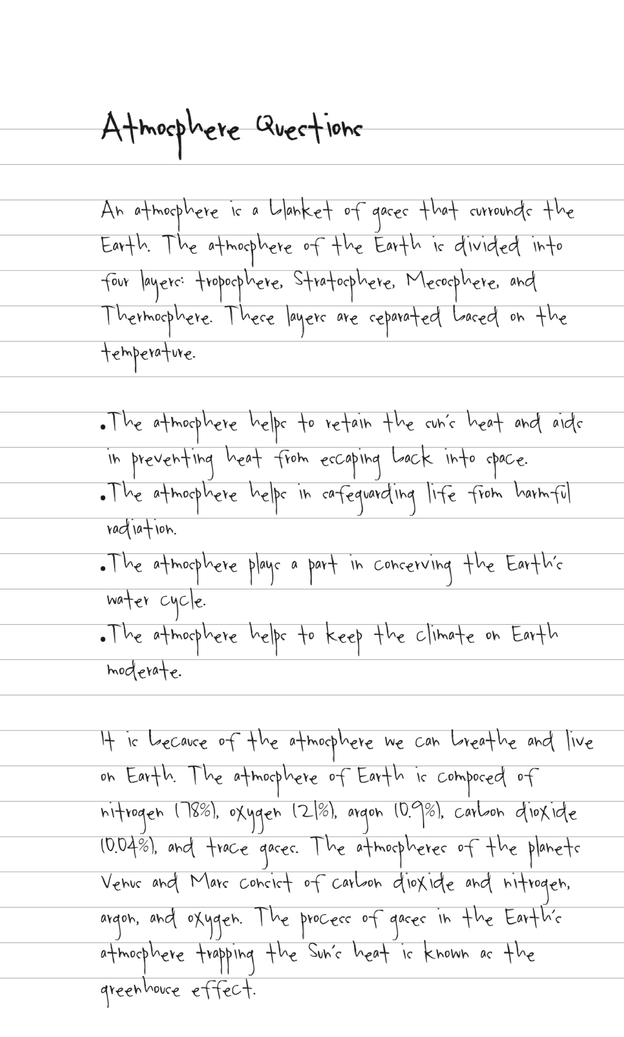 Important Questions And Answers Of Chapter Atmosphere In Physics