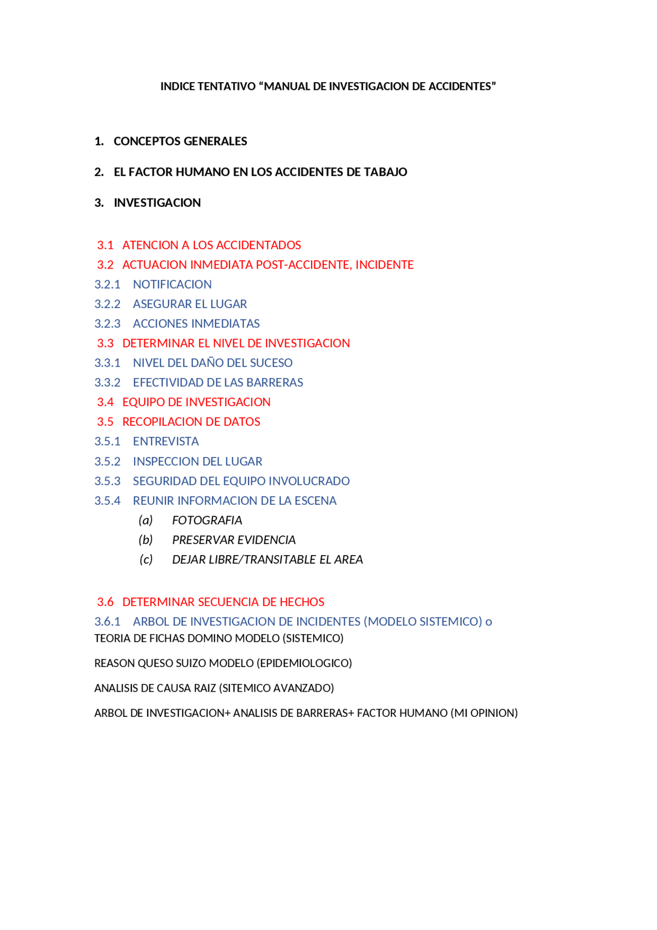 INDICE DE INFORME FINAL | Monografías, Ensayos de Gestión Industrial ...