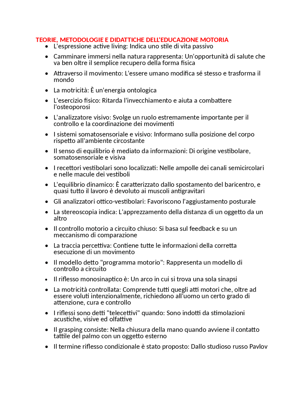 Teorie Metodologie E Didattiche Delleducazione Motoria Prove D