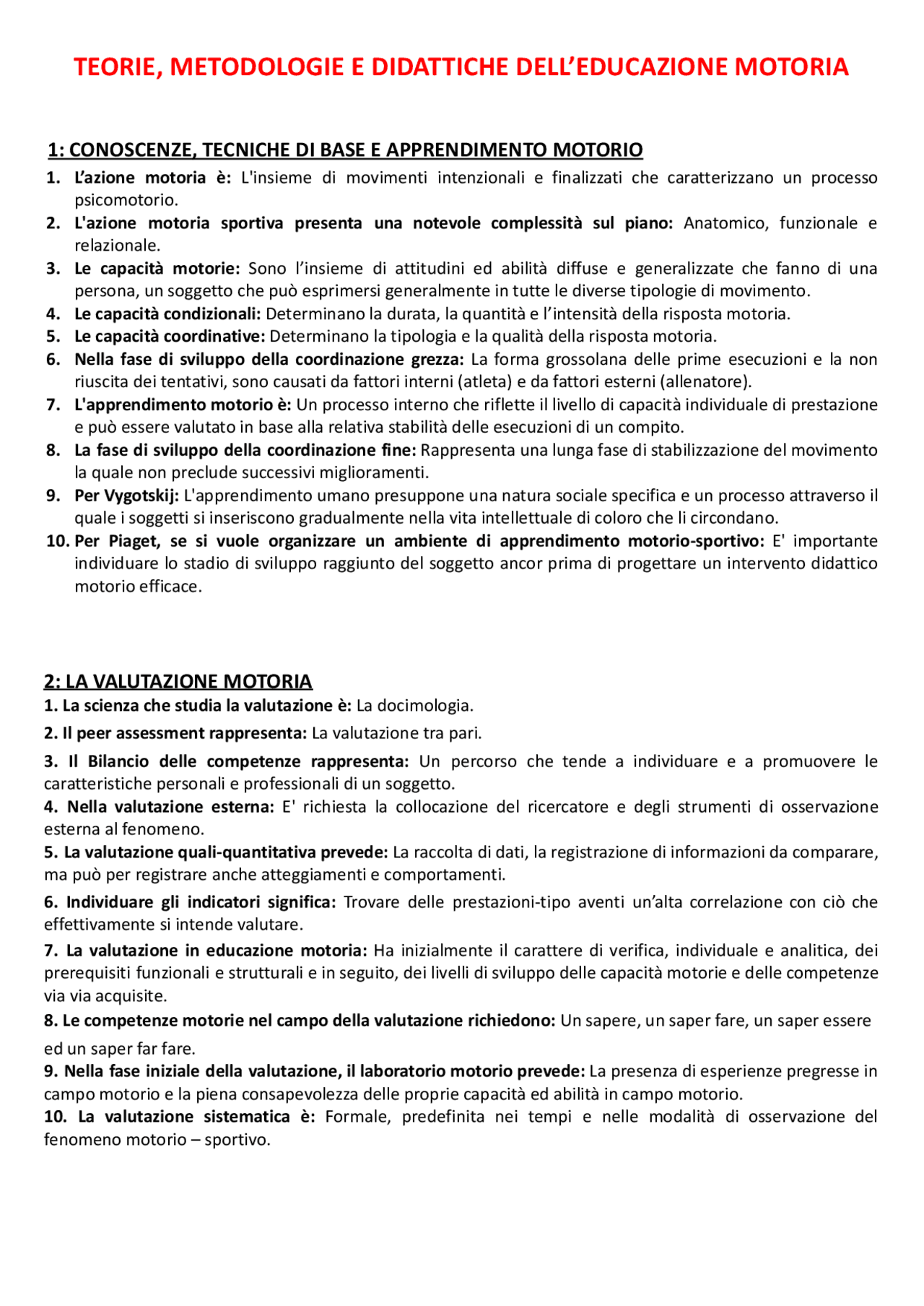 TEORIE, METODOLOGIE E DIDATTICHE DELL'EDUCAZIONE MOTORIA L22 SCIENZE ...