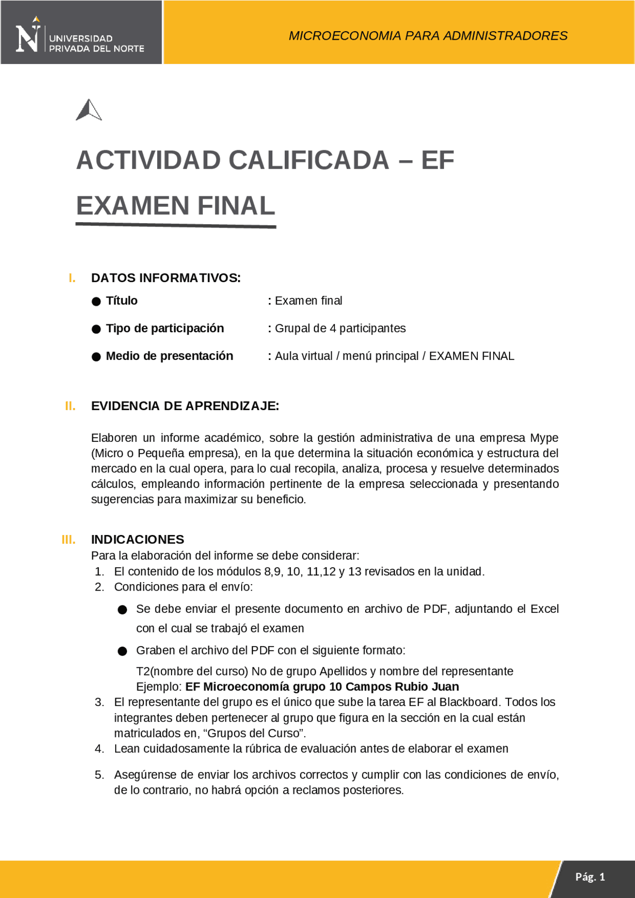 Examen Final Upn Exámenes De Microeconomía Docsity