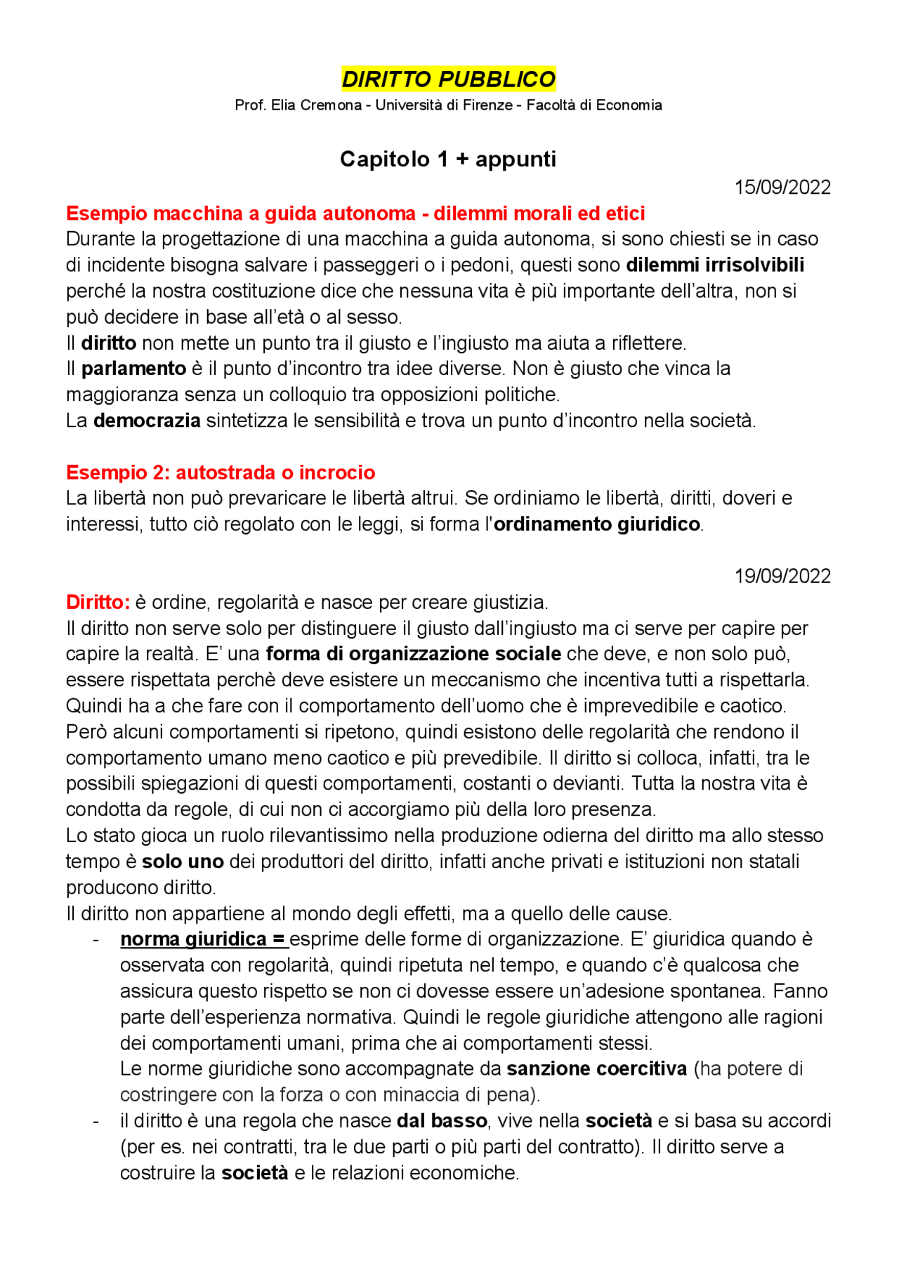 Dispensa di Diritto Pubblico | Dispense di Istituzioni di Diritto Pubblico | Docsity