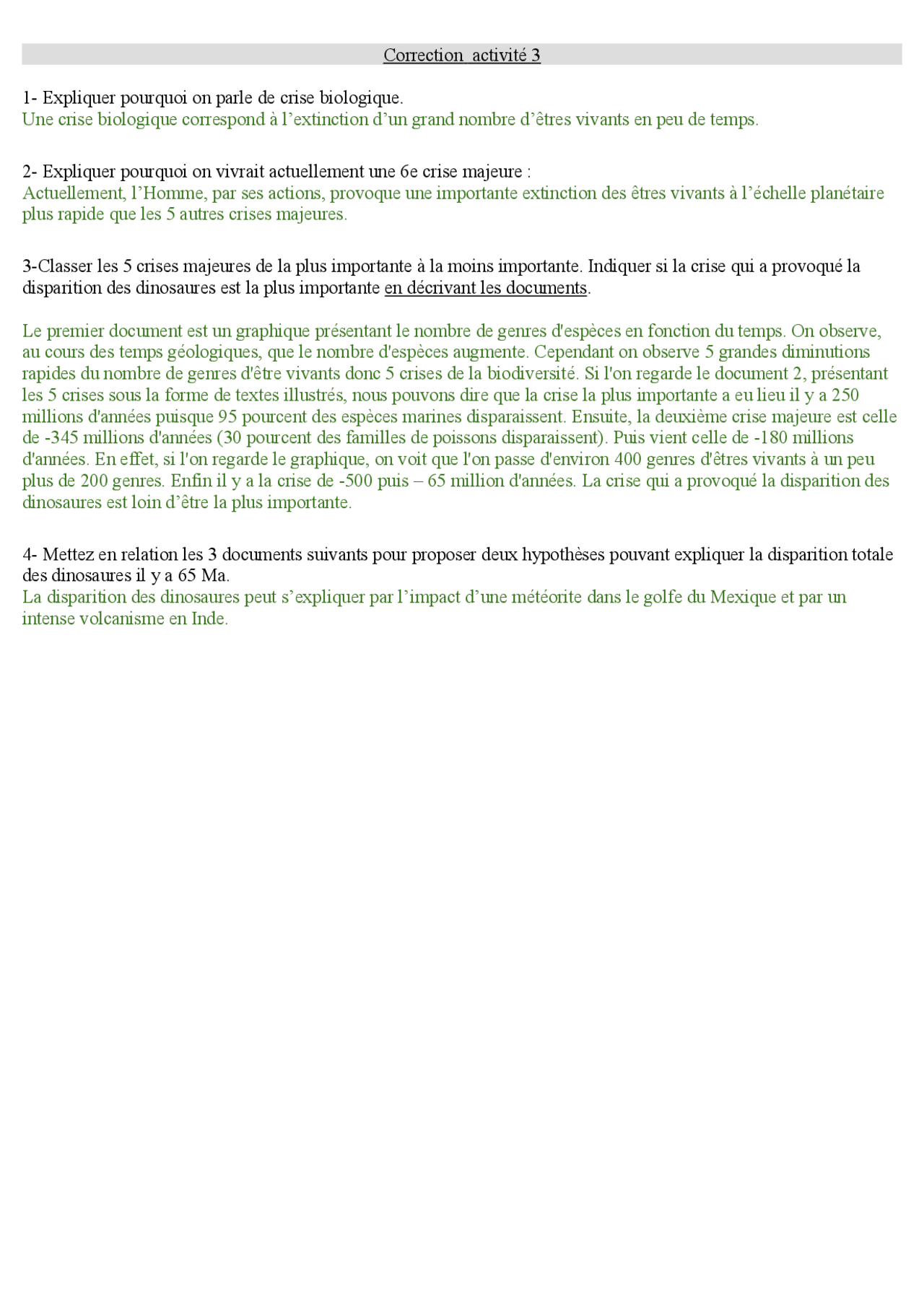 Corrigés De La Seance Exercices Français Docsity