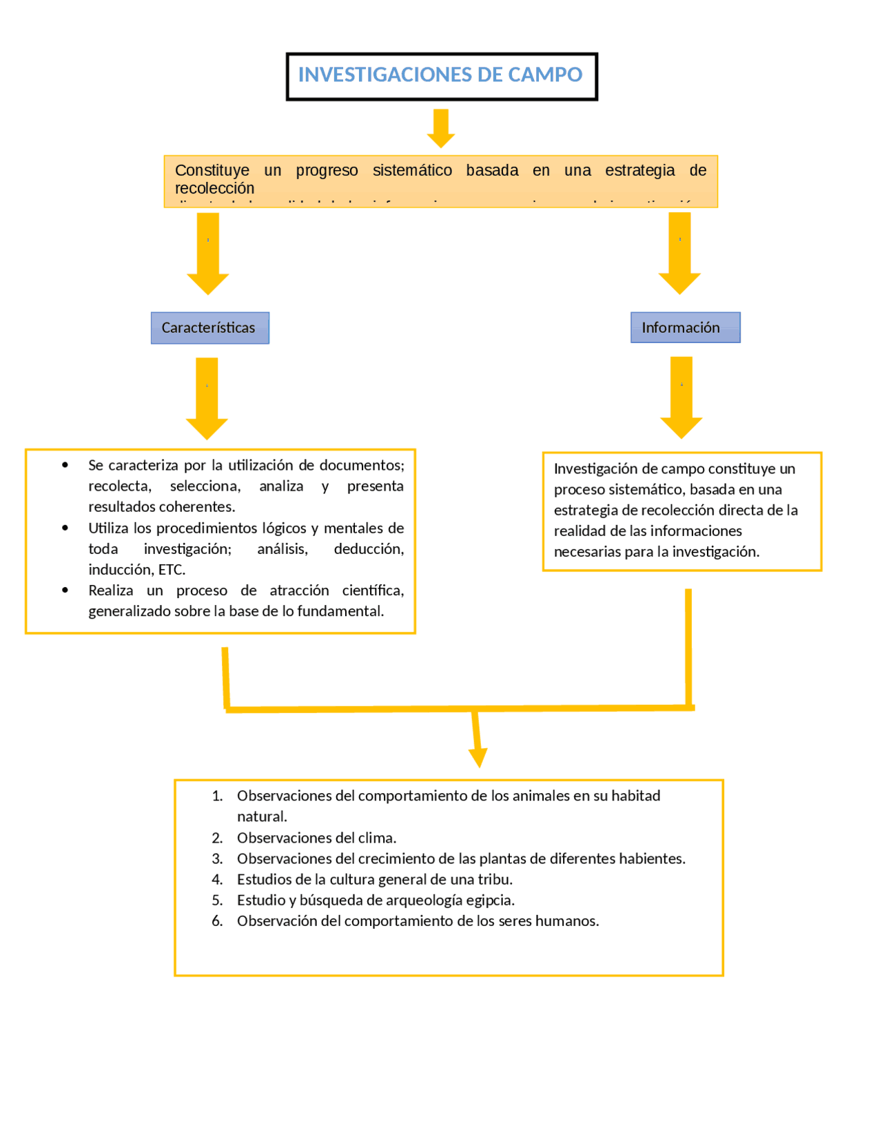 Mapa conceptual de la investigación de campo | Esquemas y mapas conceptuales de Derecho | Docsity